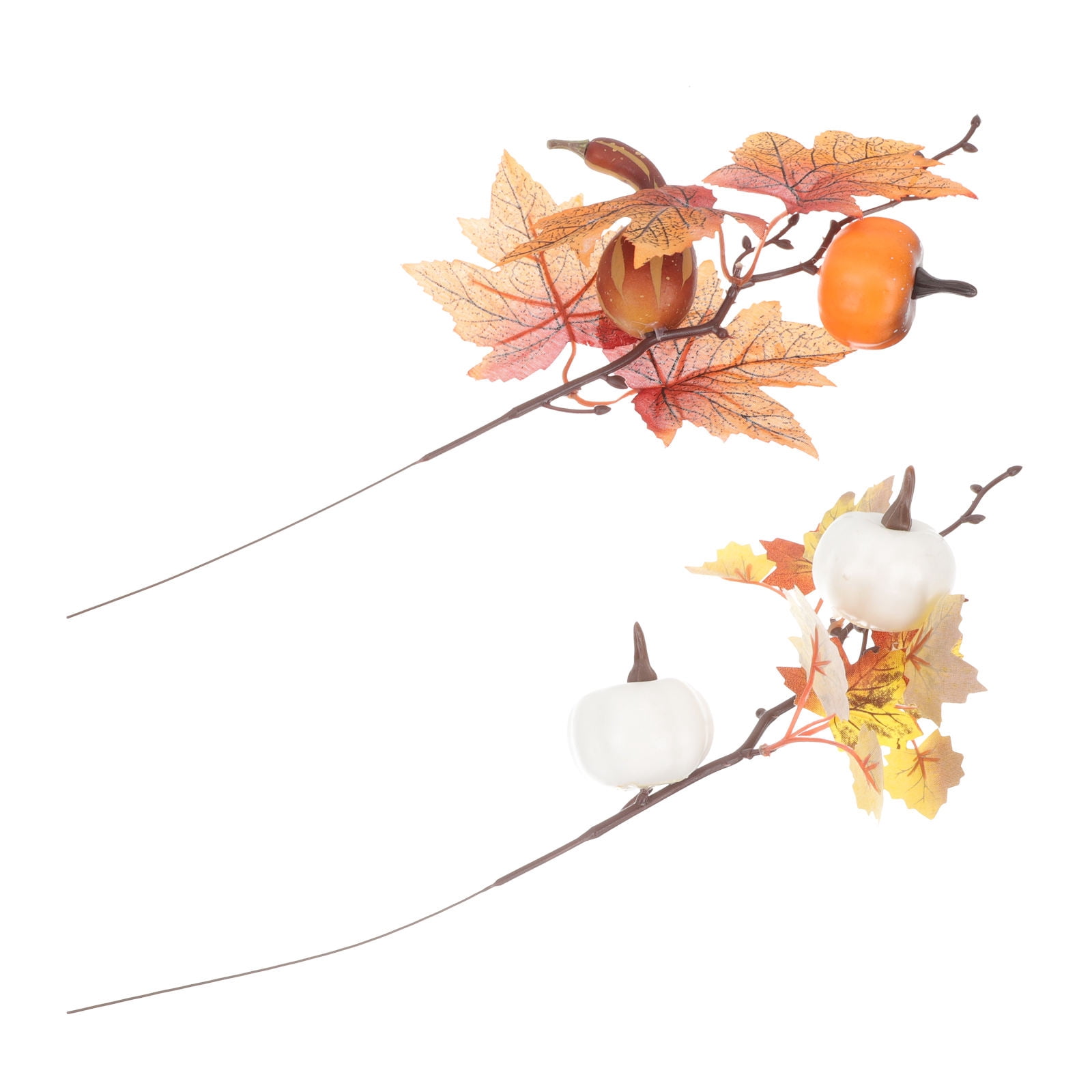 PAMINGONO Fall Pumpkin Branch Plastic 2Pcs 13.8x3.9in - Walmart.com