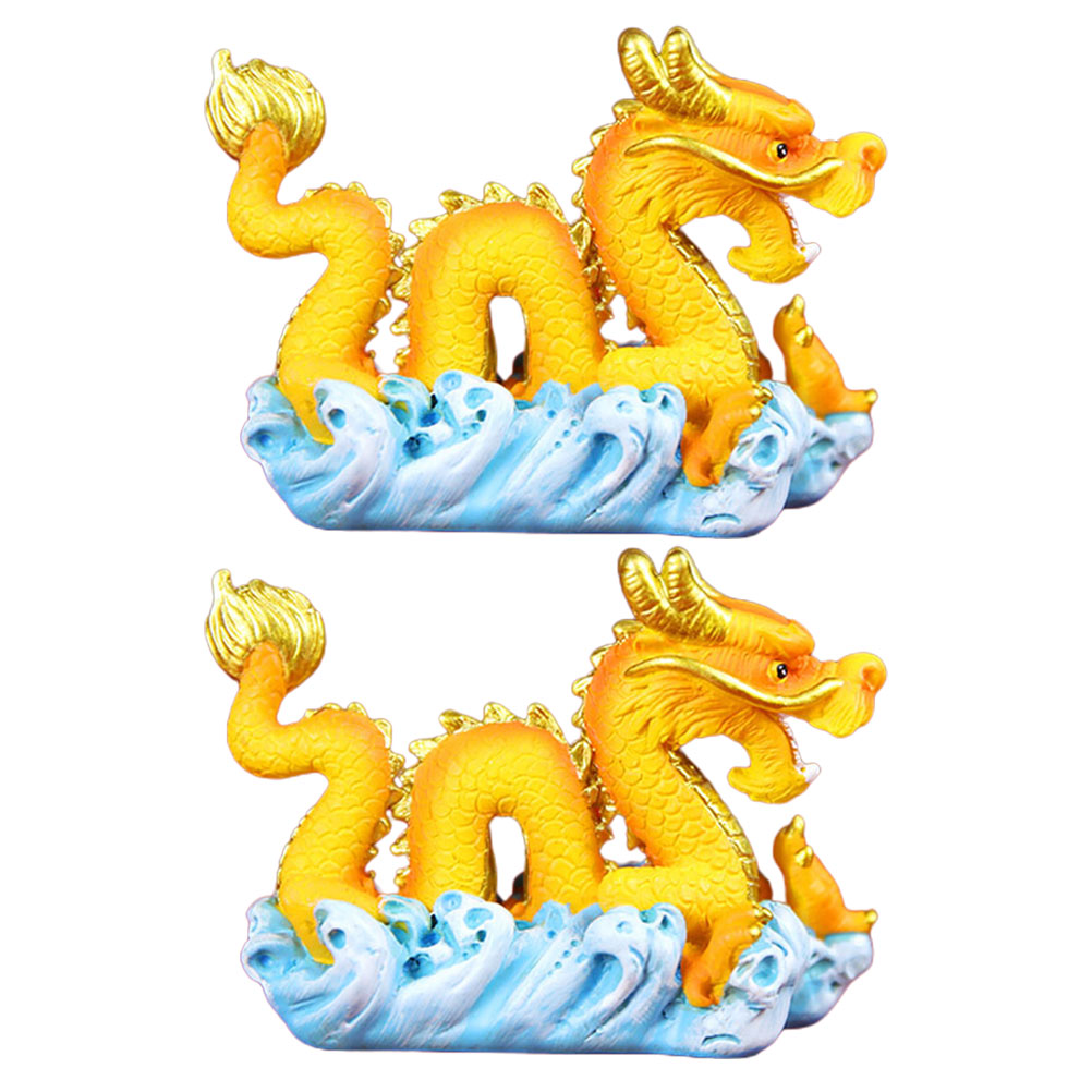 HORIALENCE Miniature Dragon Figurines Resin Golden Lovers Anniversaries ...
