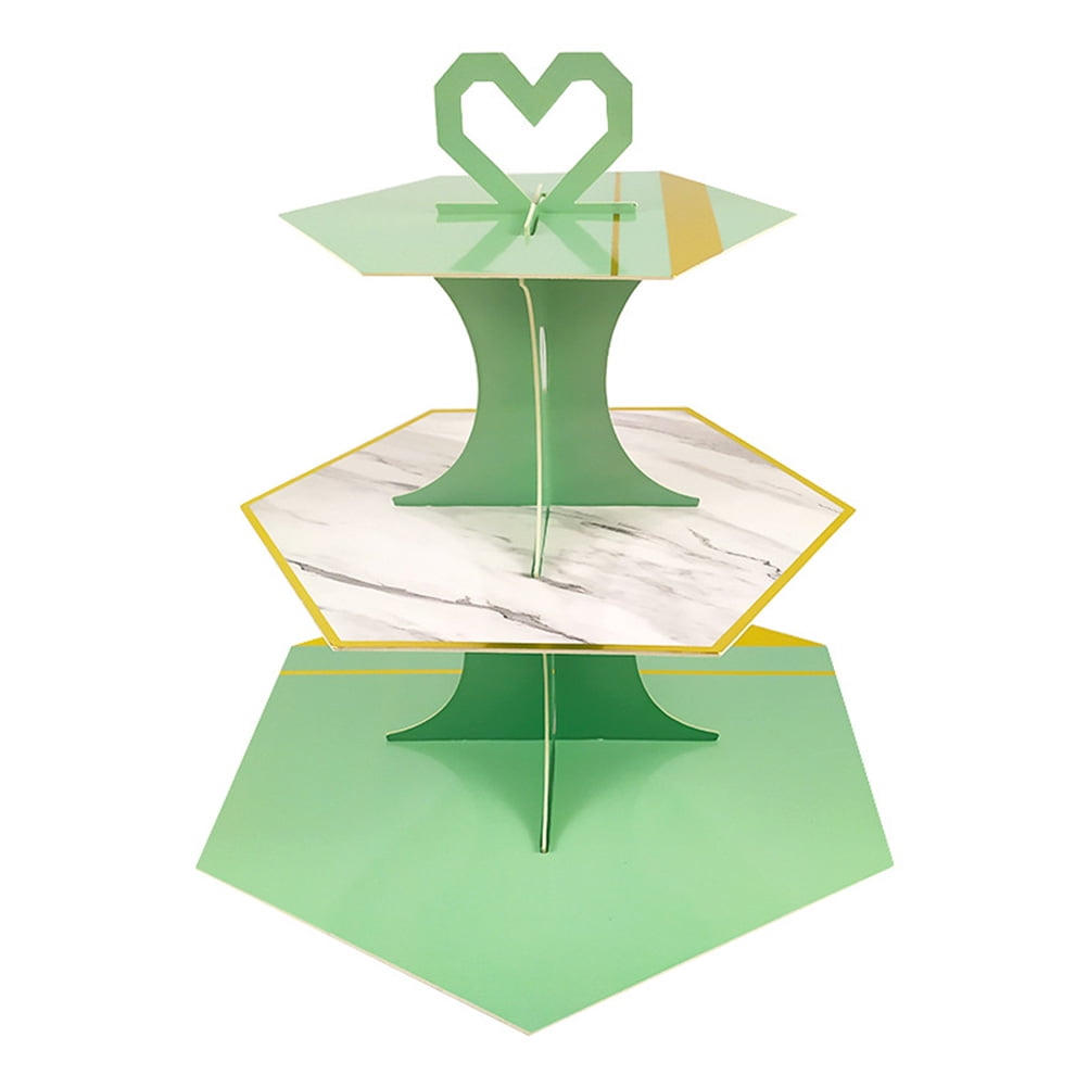 FRCOLOR 2Pcs Hexagonal 3-Tier Cardboard Cake Stands for Paper Cake ...