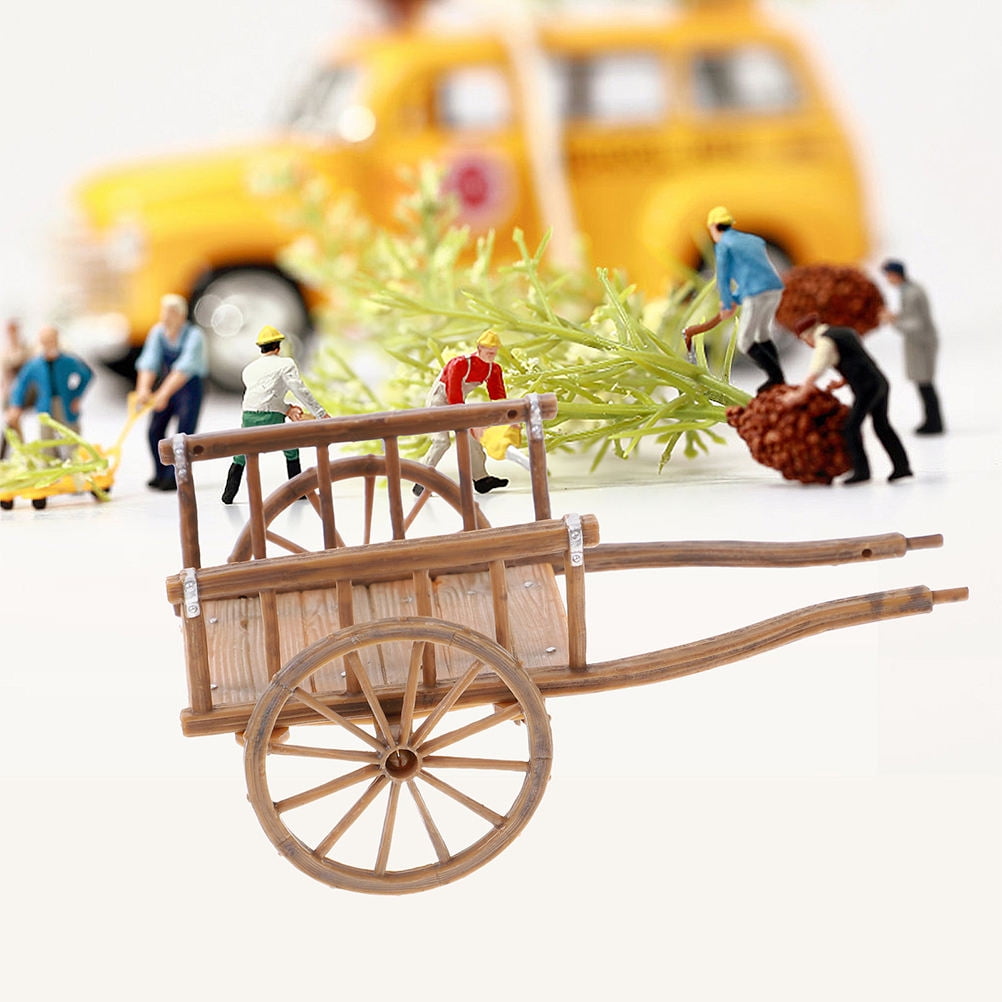 FRCOLOR 2Pcs Miniature Farm Cart Models for Decor Assorted Color ABS ...