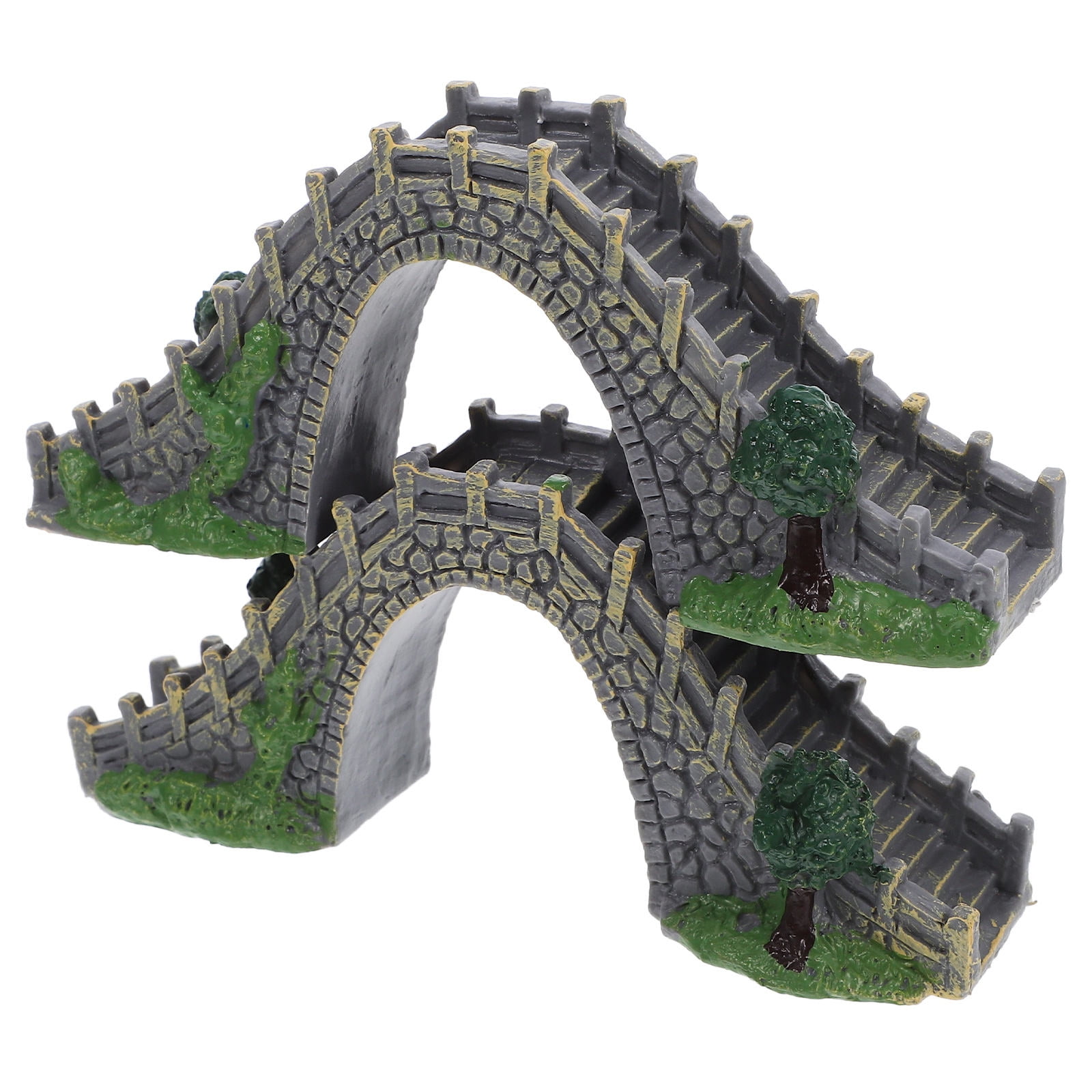 FRCOLOR 2Pcs Miniature Plastic Arch Bridge Model Artificial Bridge ...