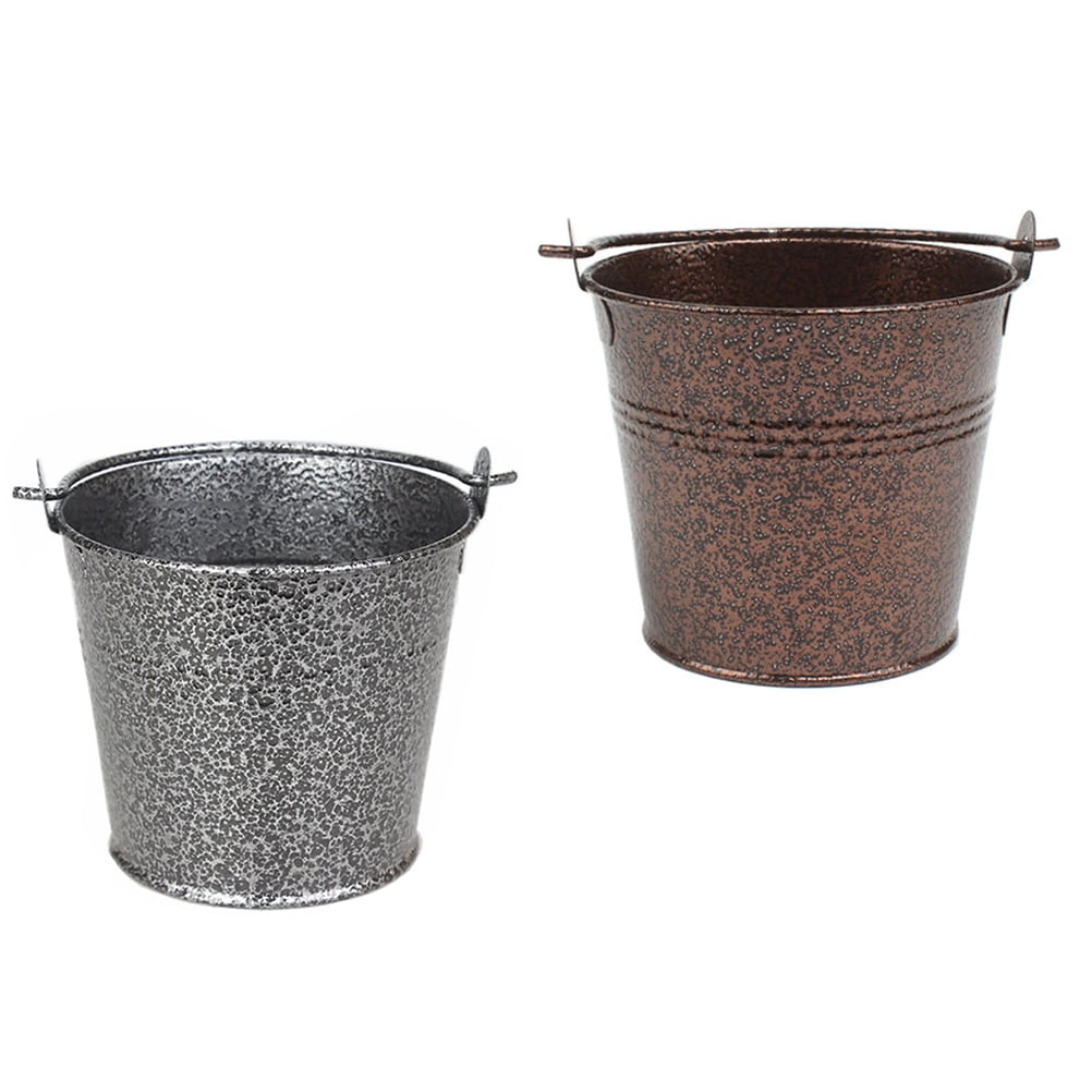 FRCOLOR 2Pcs Storage Bucket French Fries Basket Round Antique Copper ...