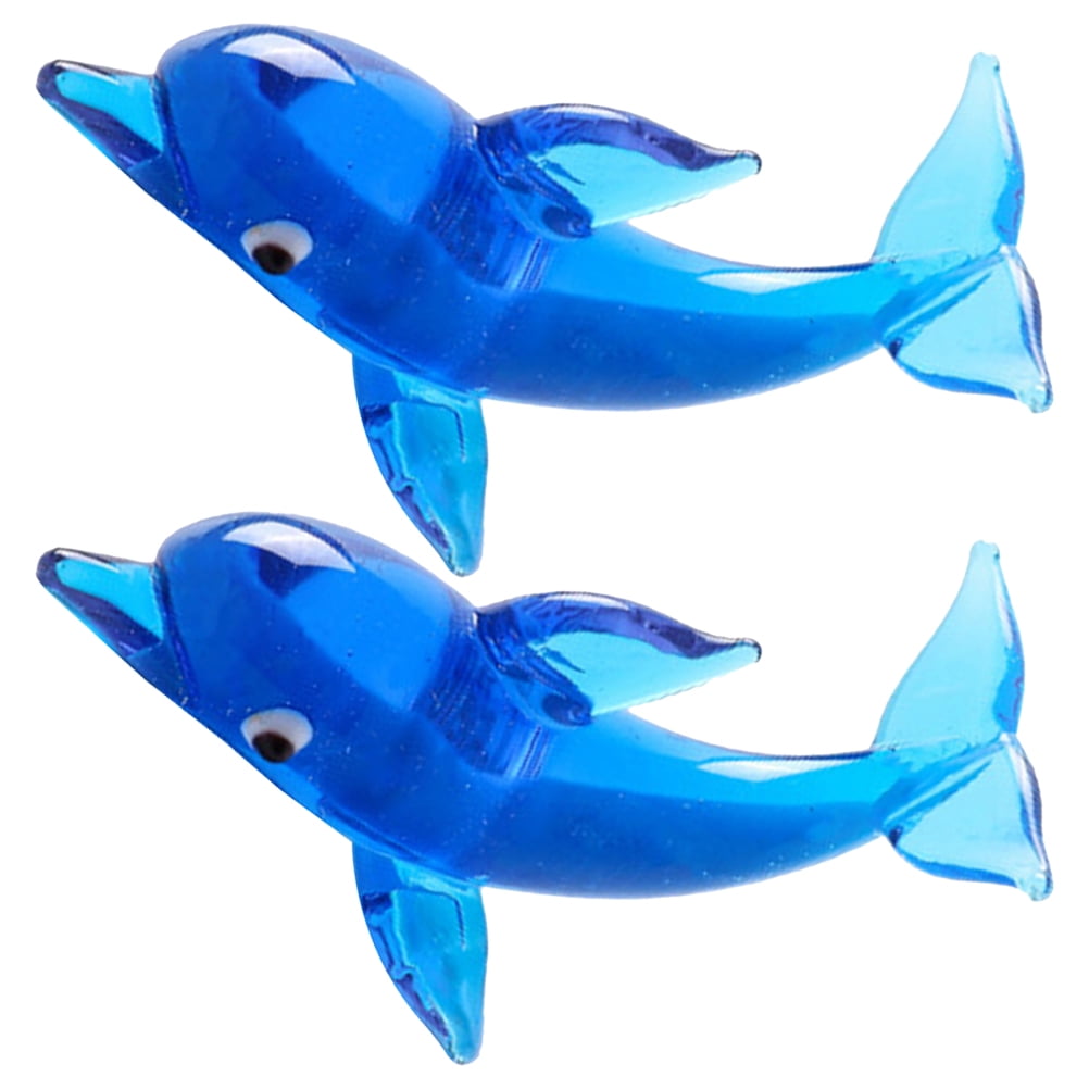 FRCOLOR 2pc Crystal Glass Dolphin Figurines Home Decor For Office ...