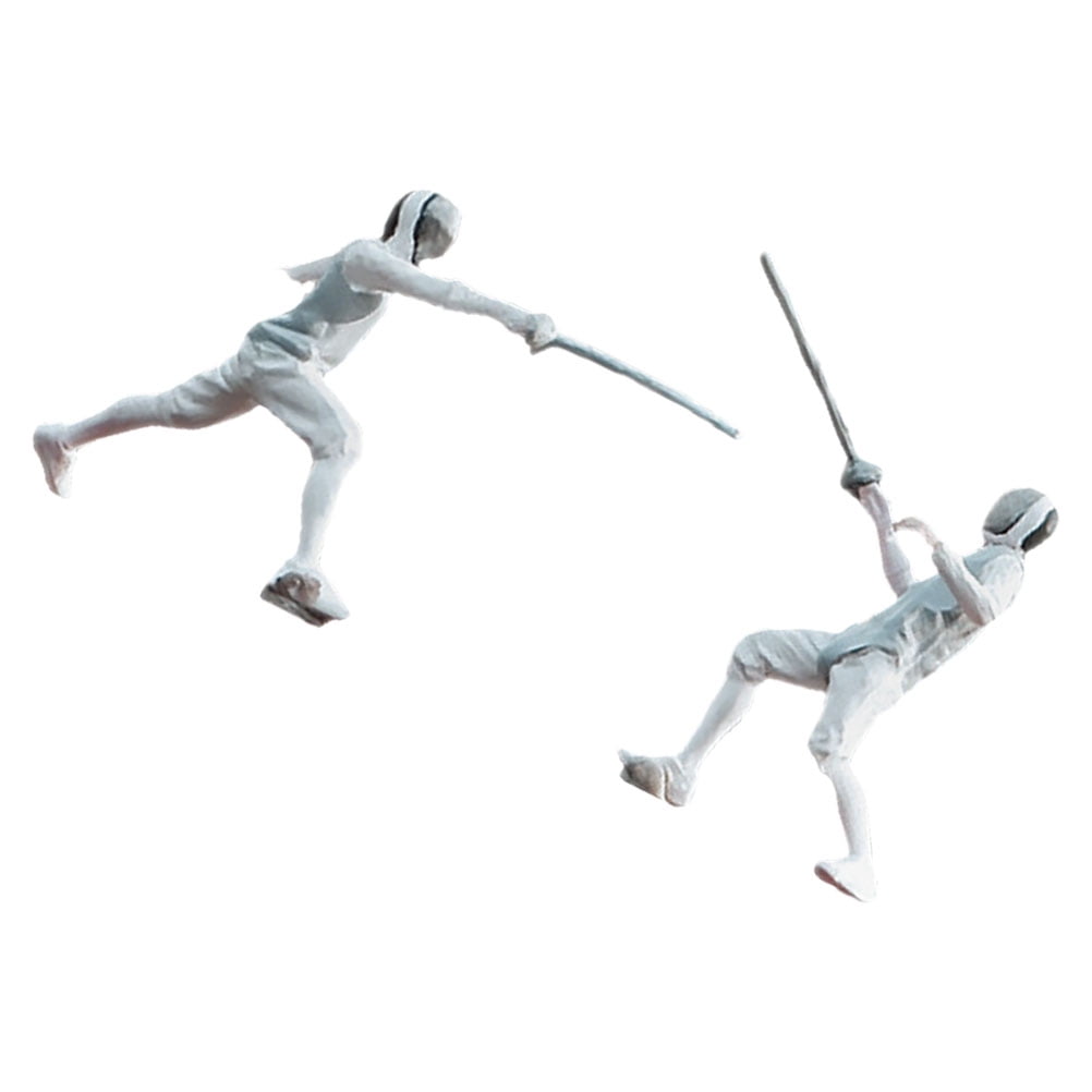 FRCOLOR 2pcs 1/64 Scale Fencing Model Figures For Miniature Scenes ...