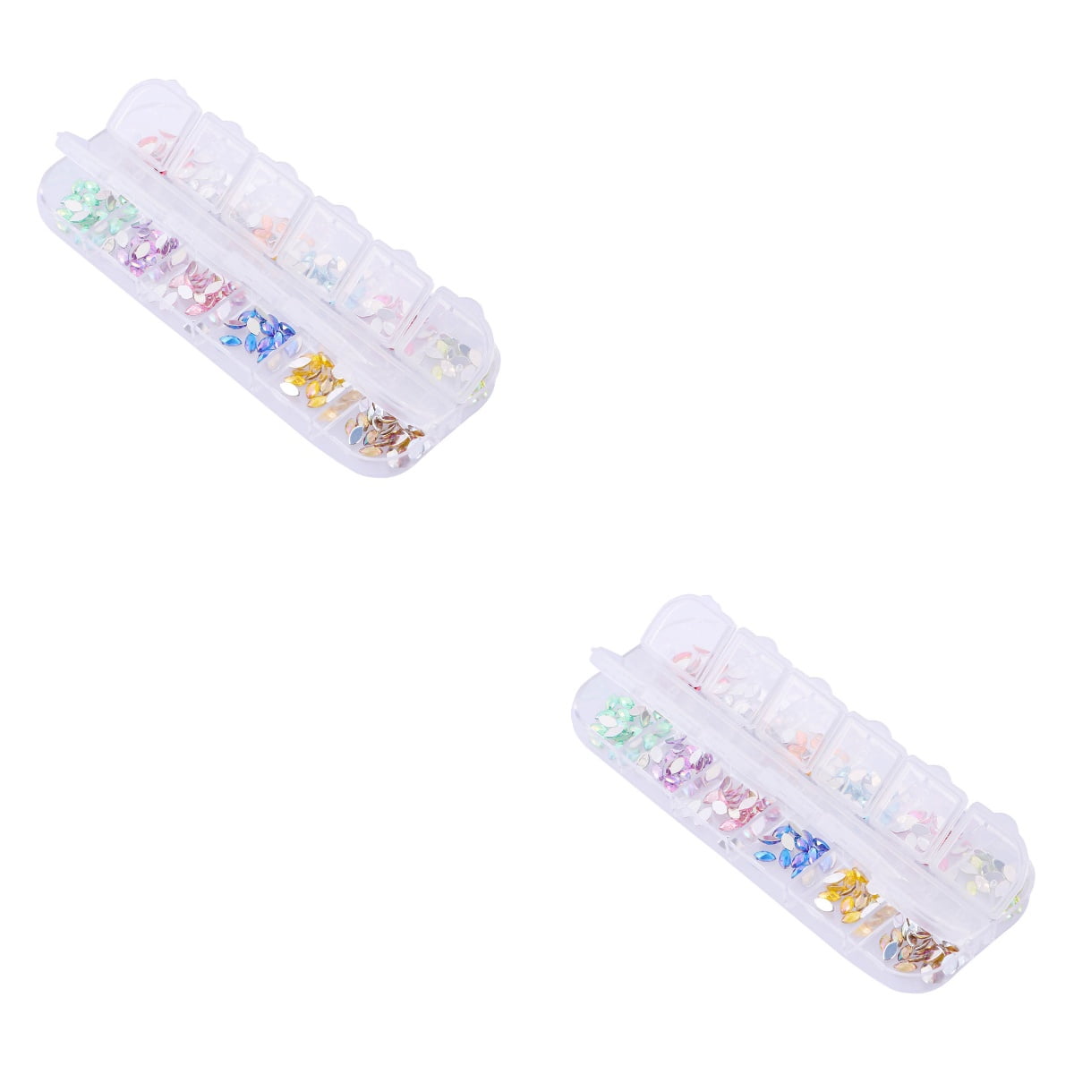 FRCOLOR 2pcs 12 Colors Nail Art Rhinestones Shiny Flat Back Nail Gems ...