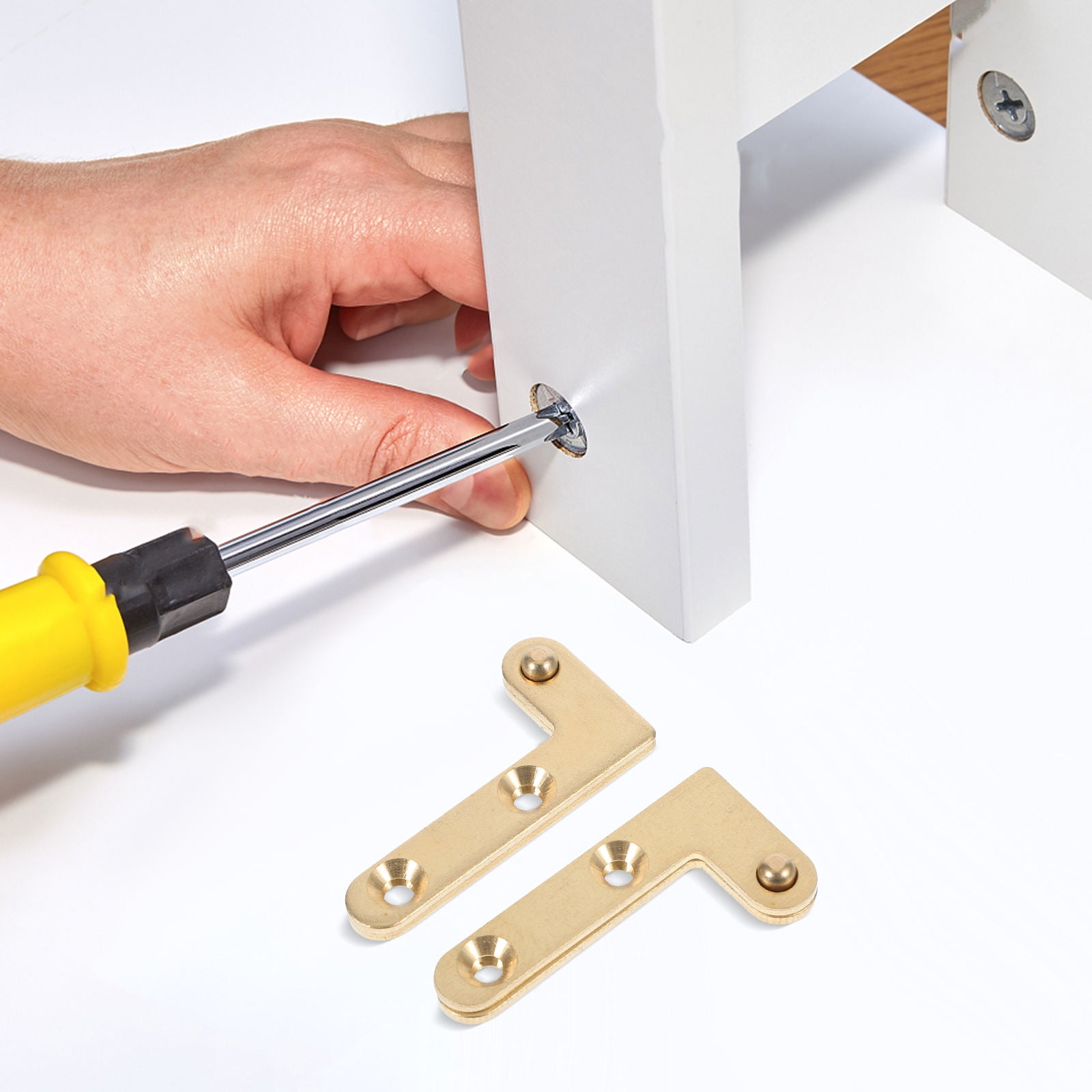 FRCOLOR 2pcs 180 Degree Rotating Copper Butt Hinge Invisible Door Hinge ...