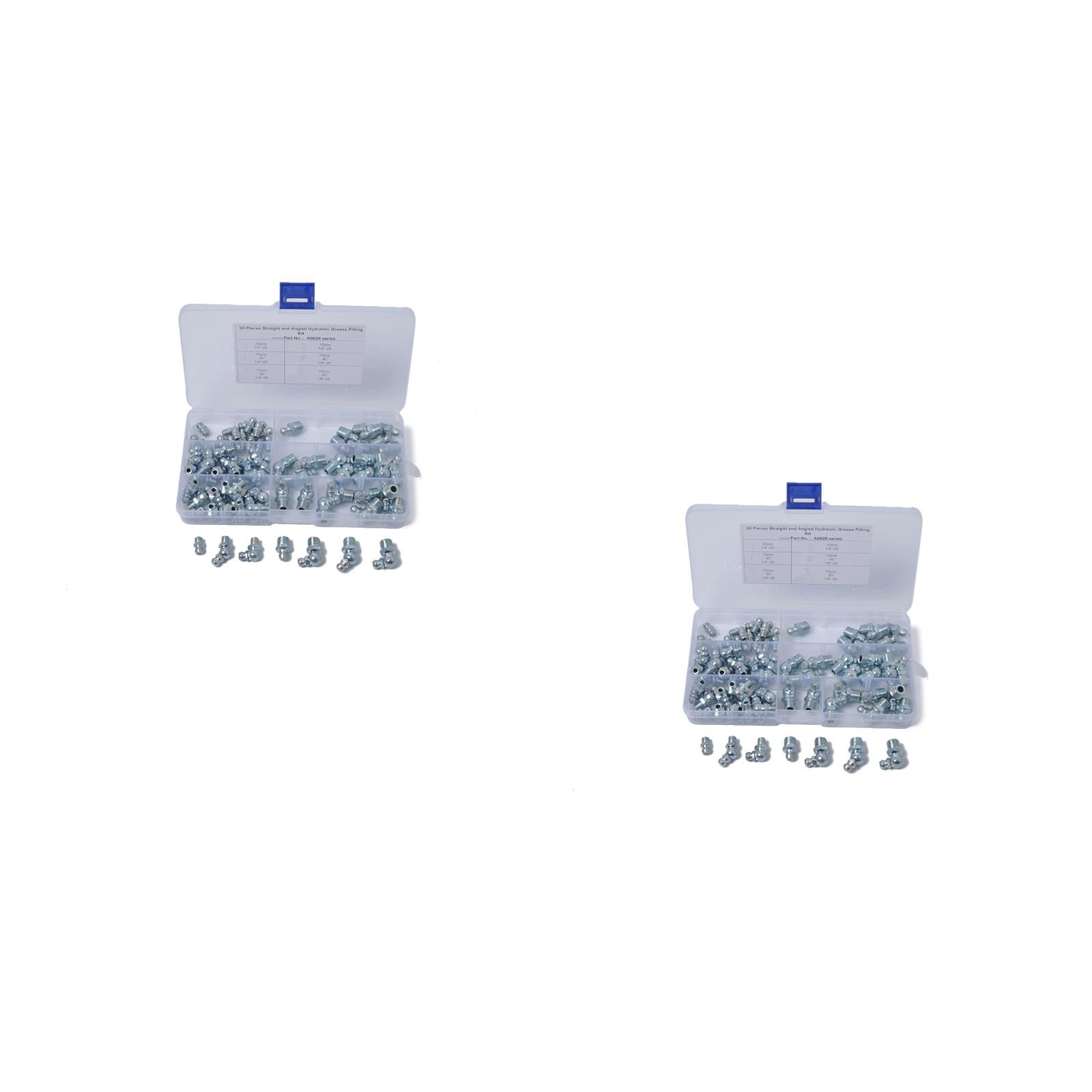 FRCOLOR 2pcs 80 in 1 Replacement Grease Fitting Assortment Set (Silver ...