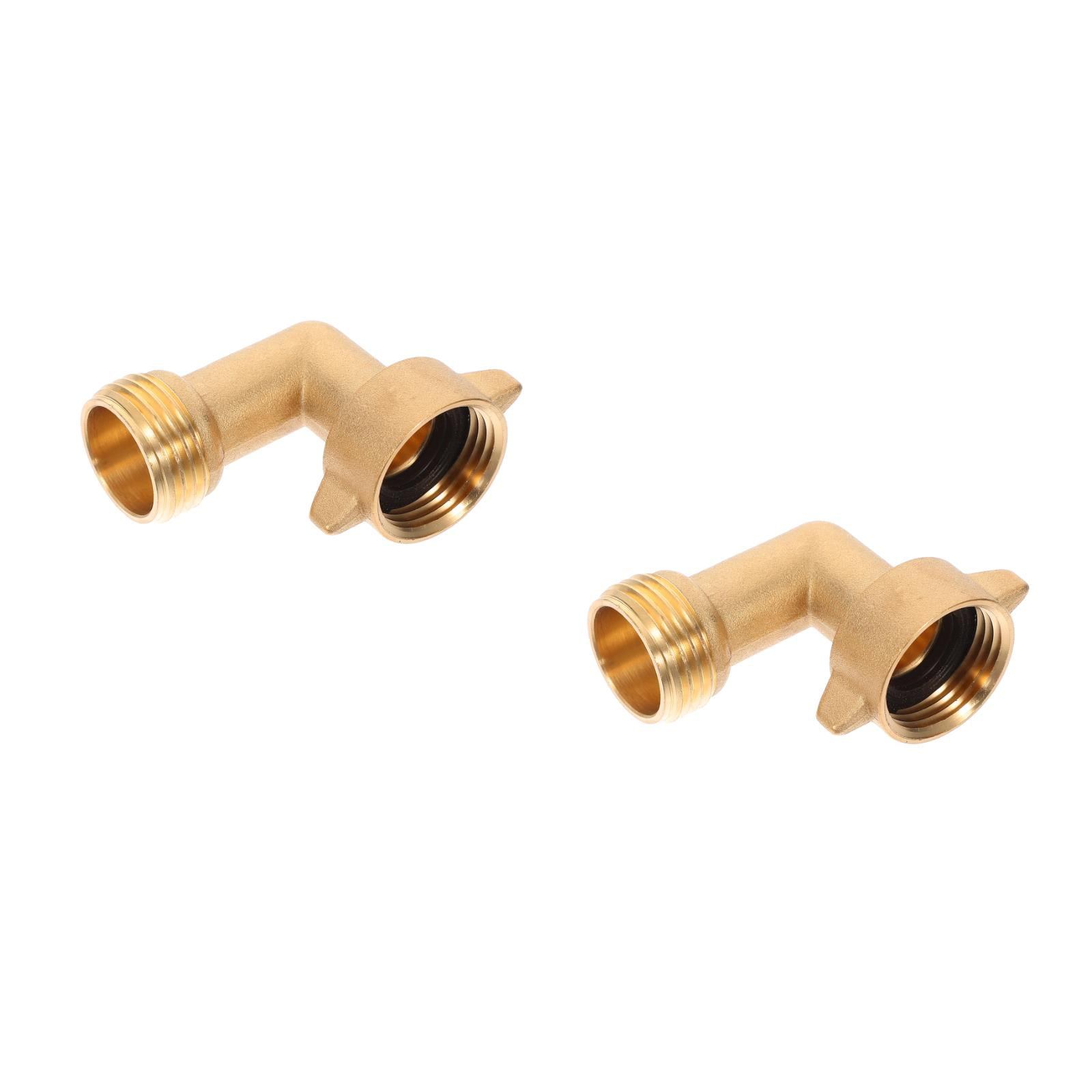 FRCOLOR 2pcs 90 Degree Garden Hose Elbow Pipe Connector 3/4 Inch Brass ...