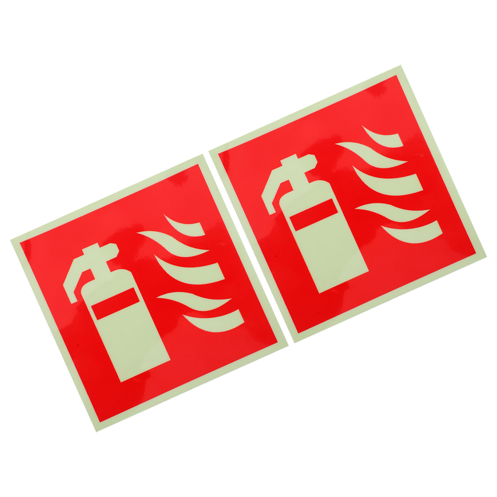 FRCOLOR 2pcs Adhesive Fire Extinguisher Sign for Safety Luminous ...