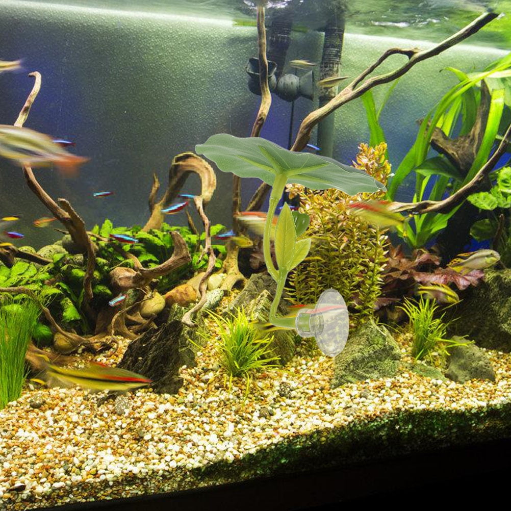 FRCOLOR 2pcs Betta Fish Tank Leaf Hammock Artificial Lotus Leaves Betta ...