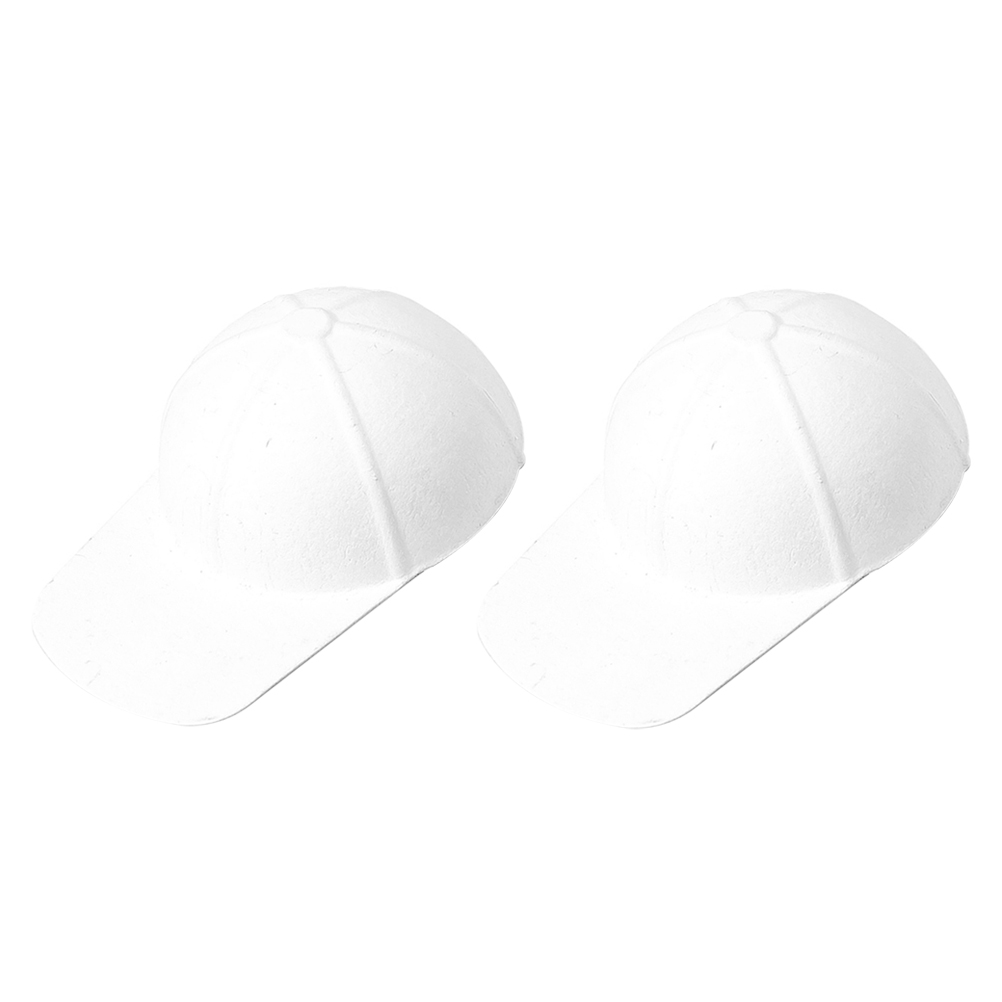 FRCOLOR 2pcs Blank Pulp Baseball Caps Children's Hand-painted White ...
