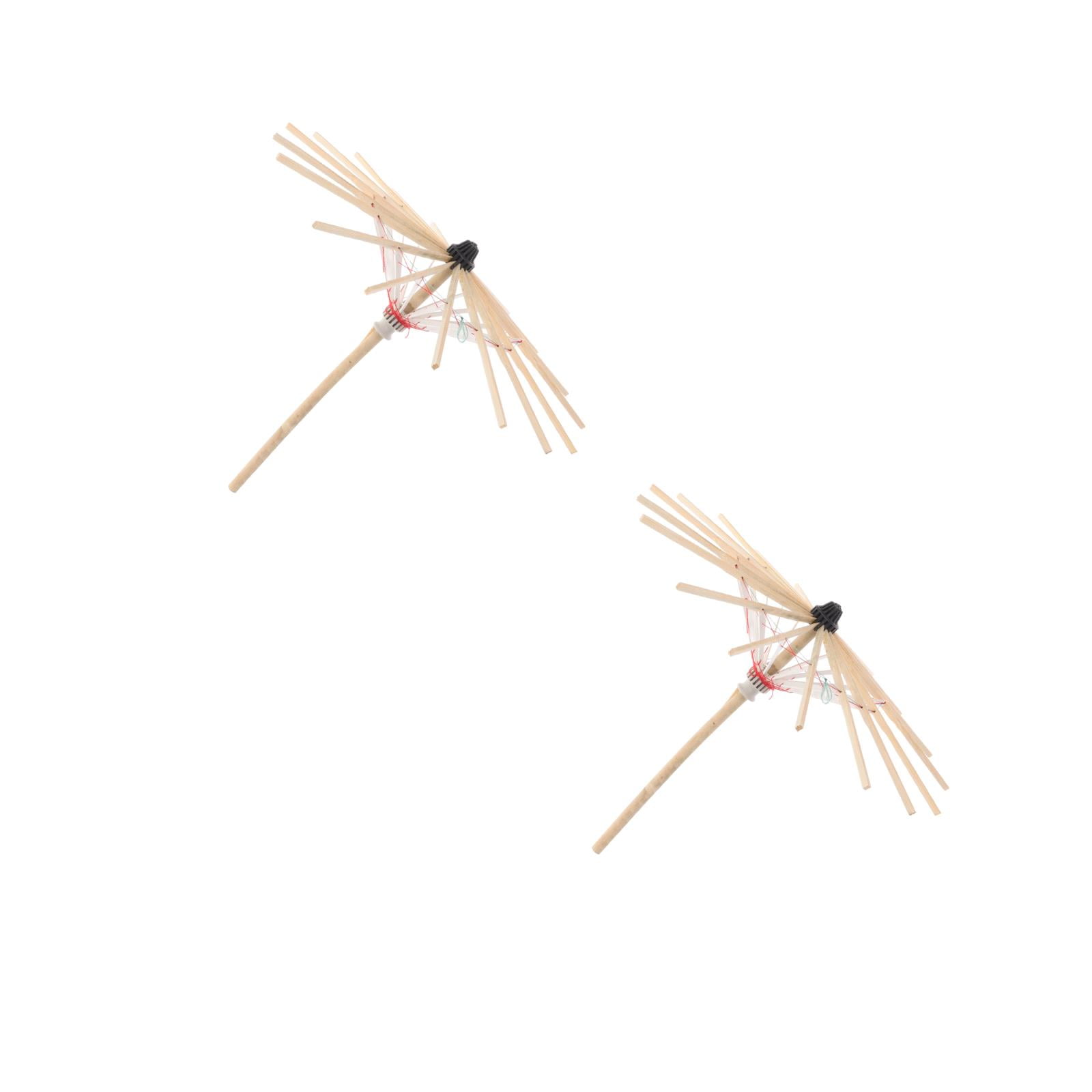 FRCOLOR 2pcs Chinese Folding Umbrellas Frame Replacement Bamboo ...