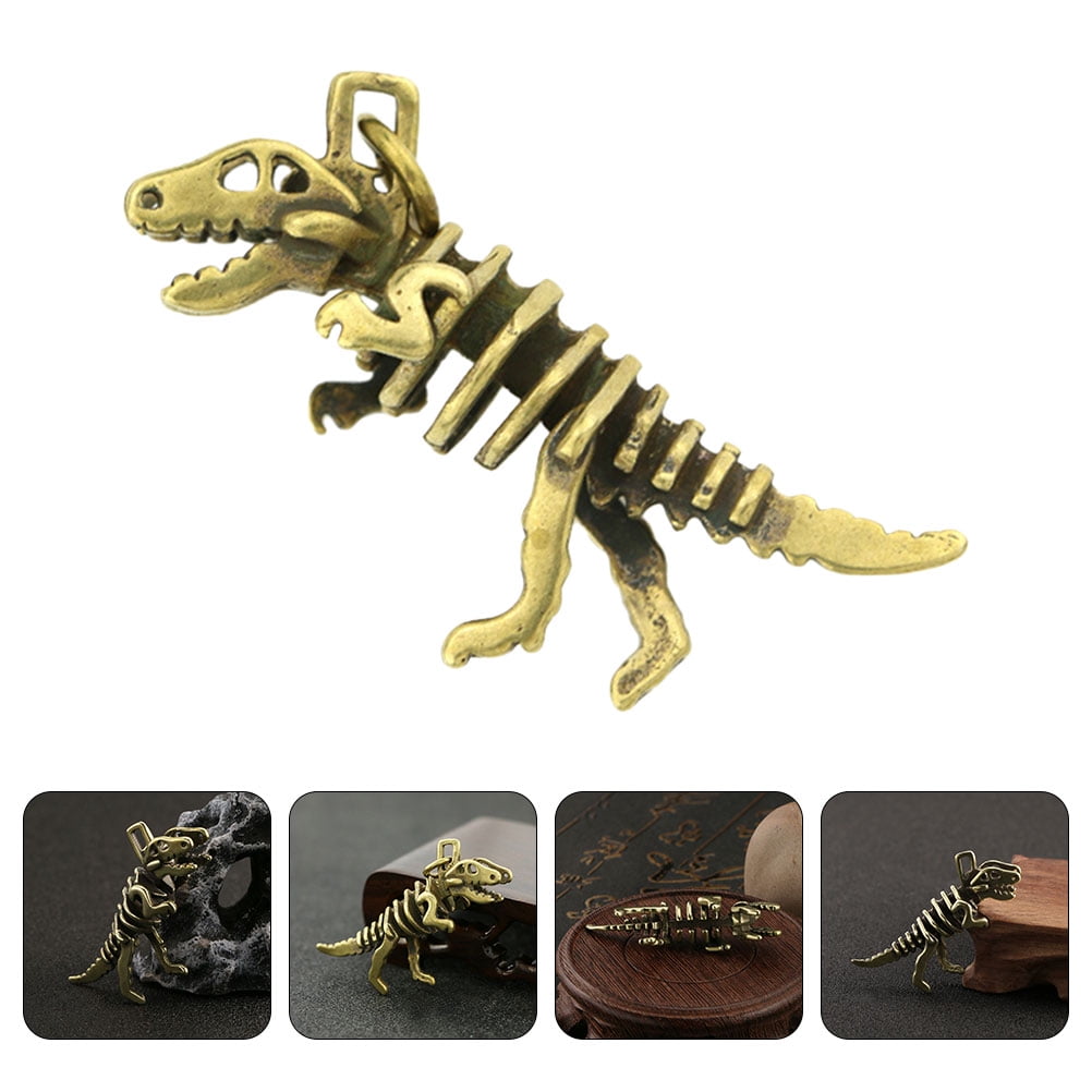 FRCOLOR 2pcs Copper Simulation Dinosaur Skeleton Decorations Brass ...