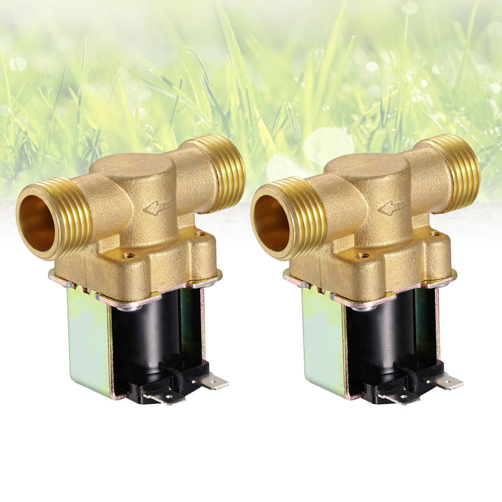 FRCOLOR 2pcs DC 12V 2-Way Quick Connect Normally Closed Brass Electric Solenoid Magnetic Water ...