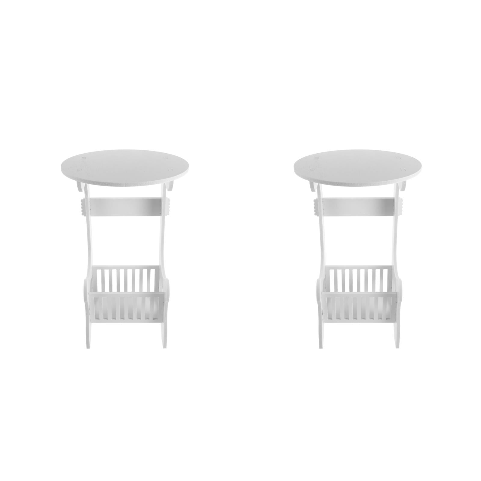 FRCOLOR 2pcs Elegant Round Side Table With Storage Sofa Side Table ...