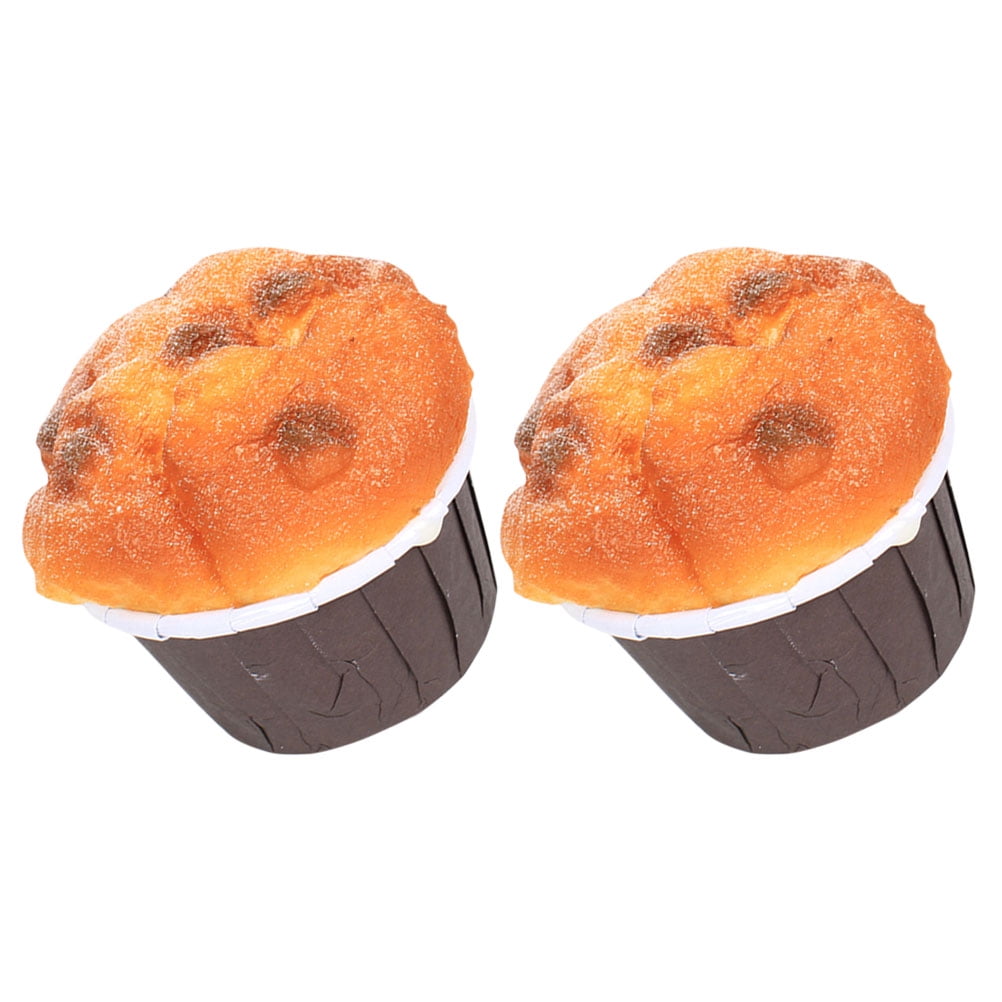 LABSERRON Artificial Dessert Decor Cupcake Models Orange 2Pcs 2.95X2 ...