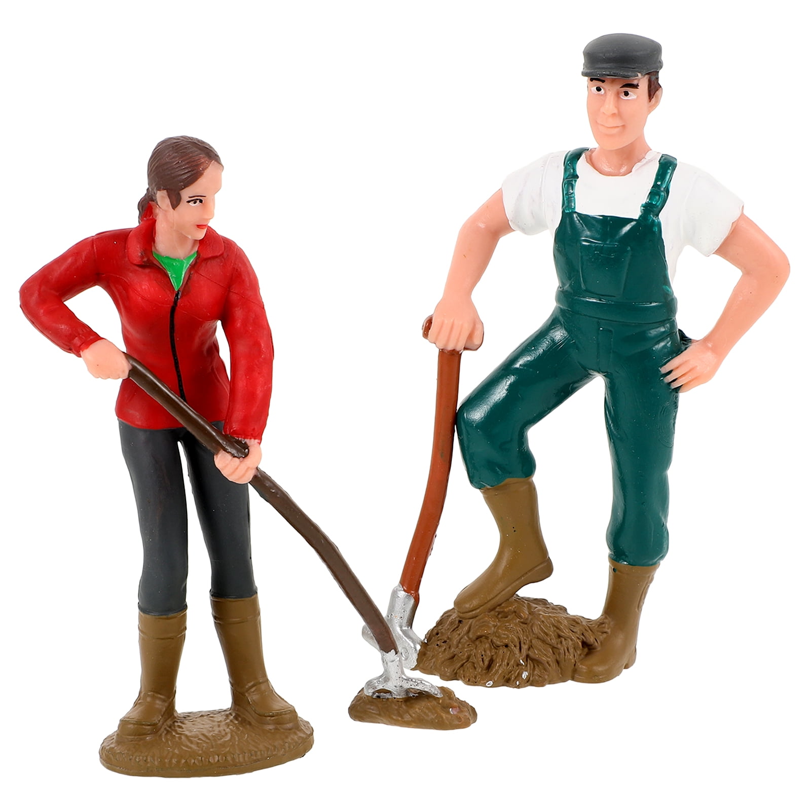 FRCOLOR 2pcs Farm Character Model Role Play Farmer Statues Male Female ...