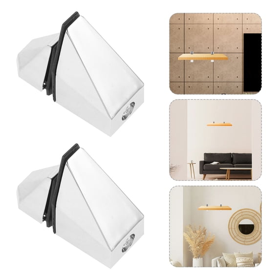 FRCOLOR 2pcs Glass Shelf Brackets Bathroom Glass Shelf Fixing Brackets ...