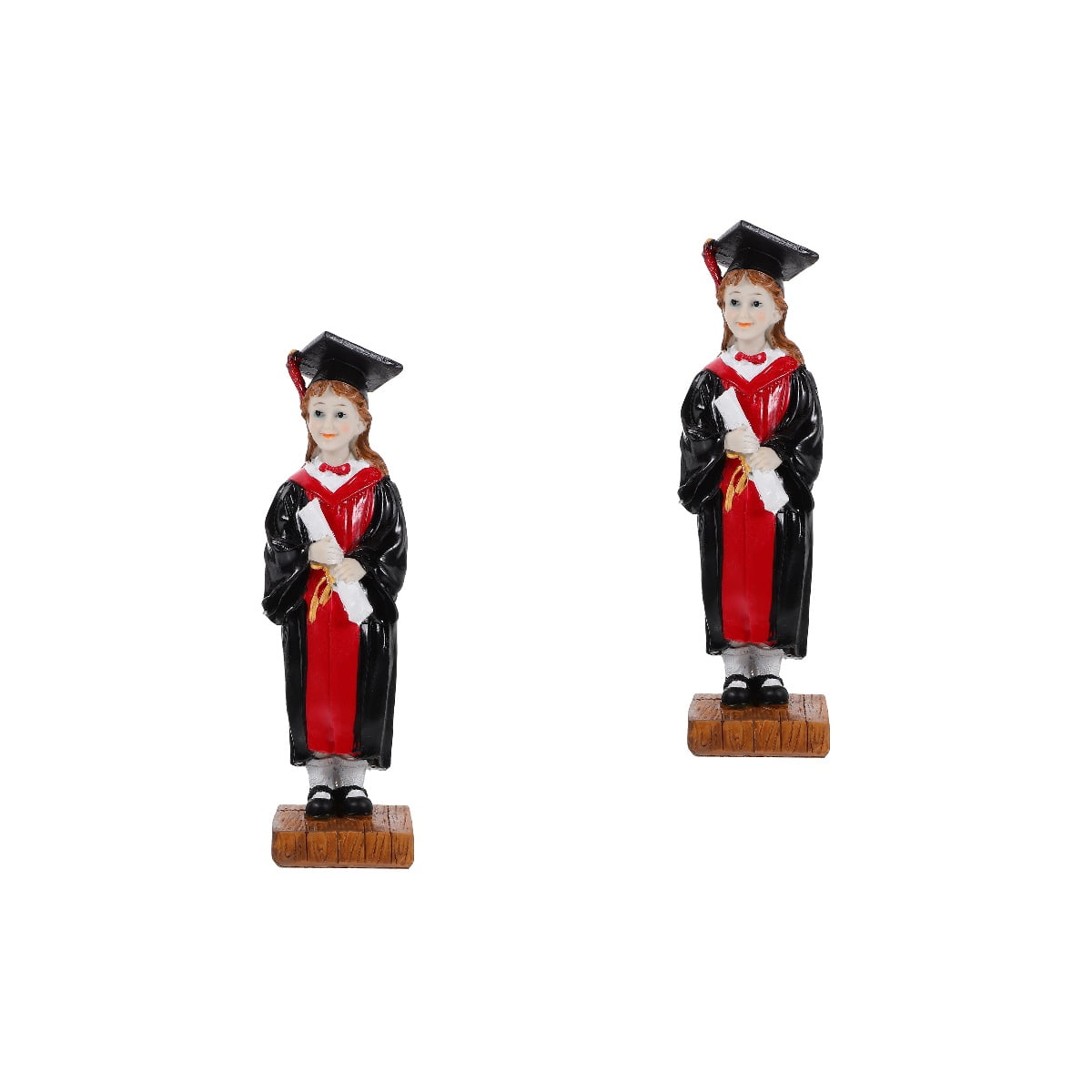 FRCOLOR 2pcs Graduation Figurine Ornament Resin Statue Cartoon Figure ...