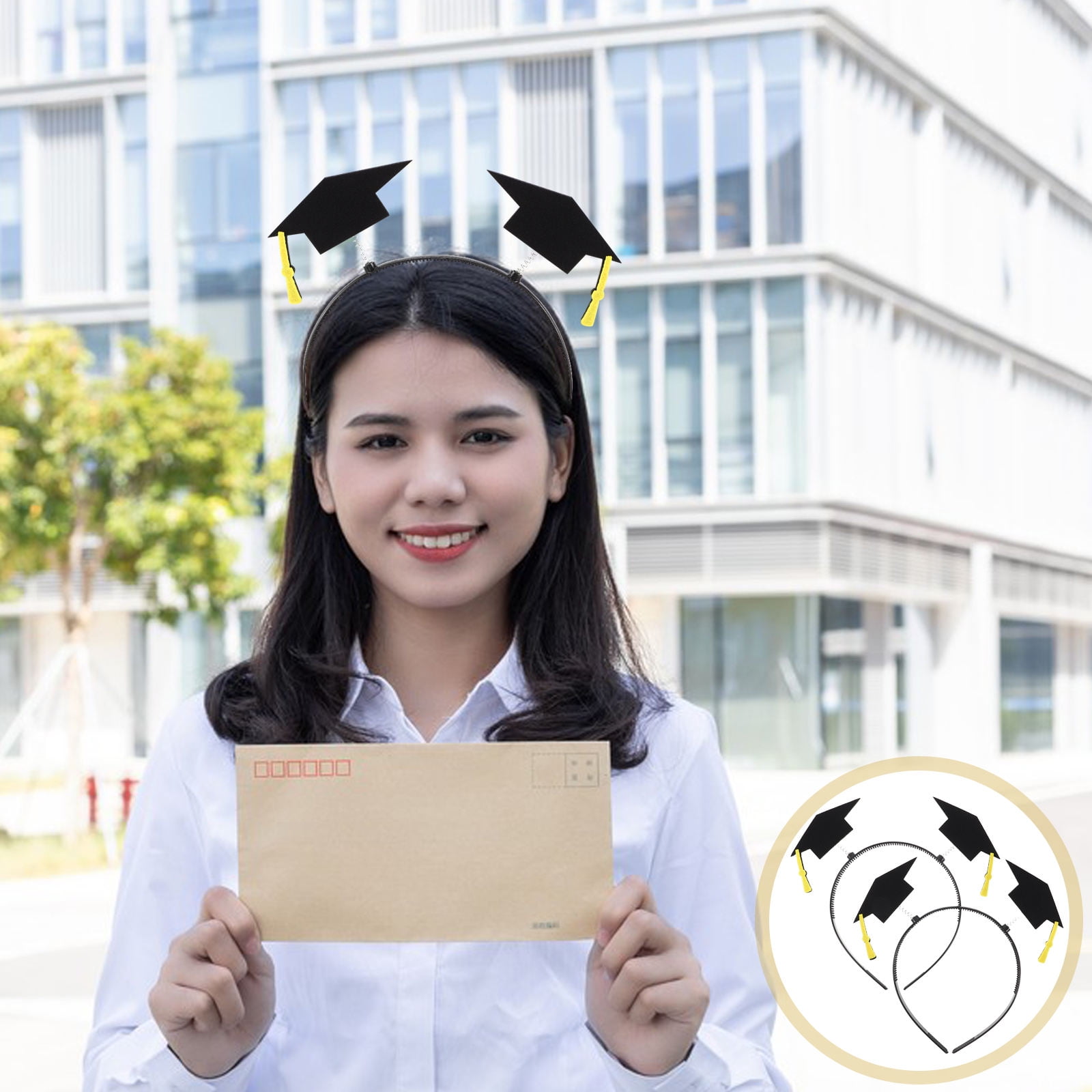 FRCOLOR 2pcs Graduation Hat Headband Mini Grad Cap Headband Graduation ...