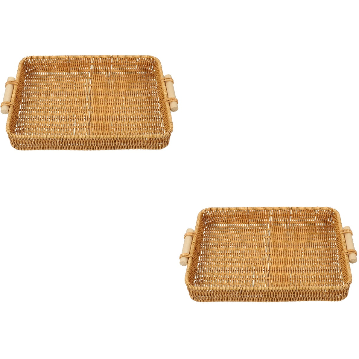 FRCOLOR 2pcs Hand Woven Serving Basket Woven Bread Basket Tabletop Food ...
