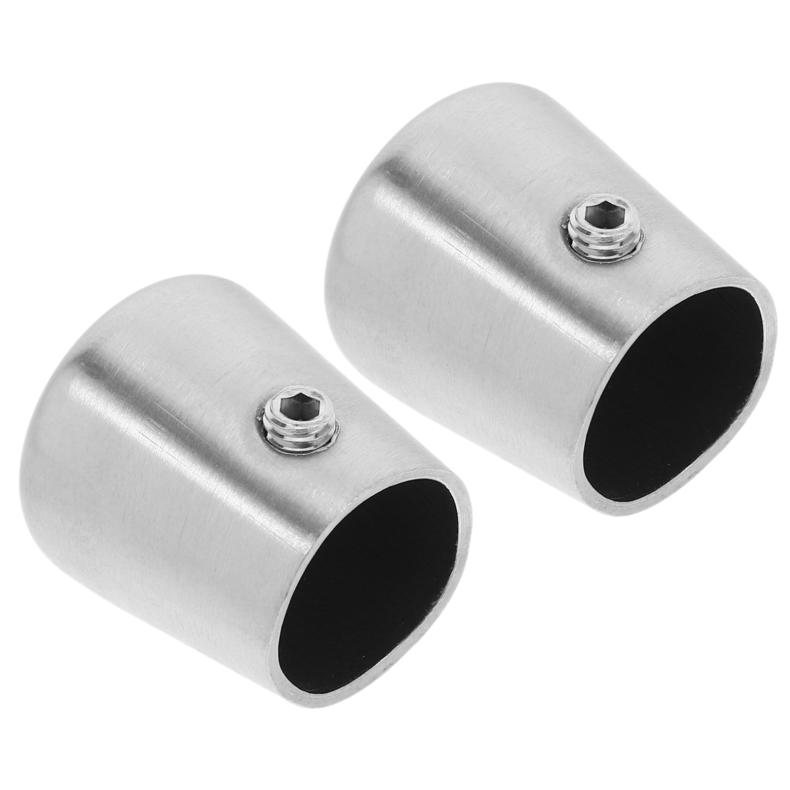 FRCOLOR 2pcs Handrail End Caps Stainless Steel Brushed Round Tube Hand ...