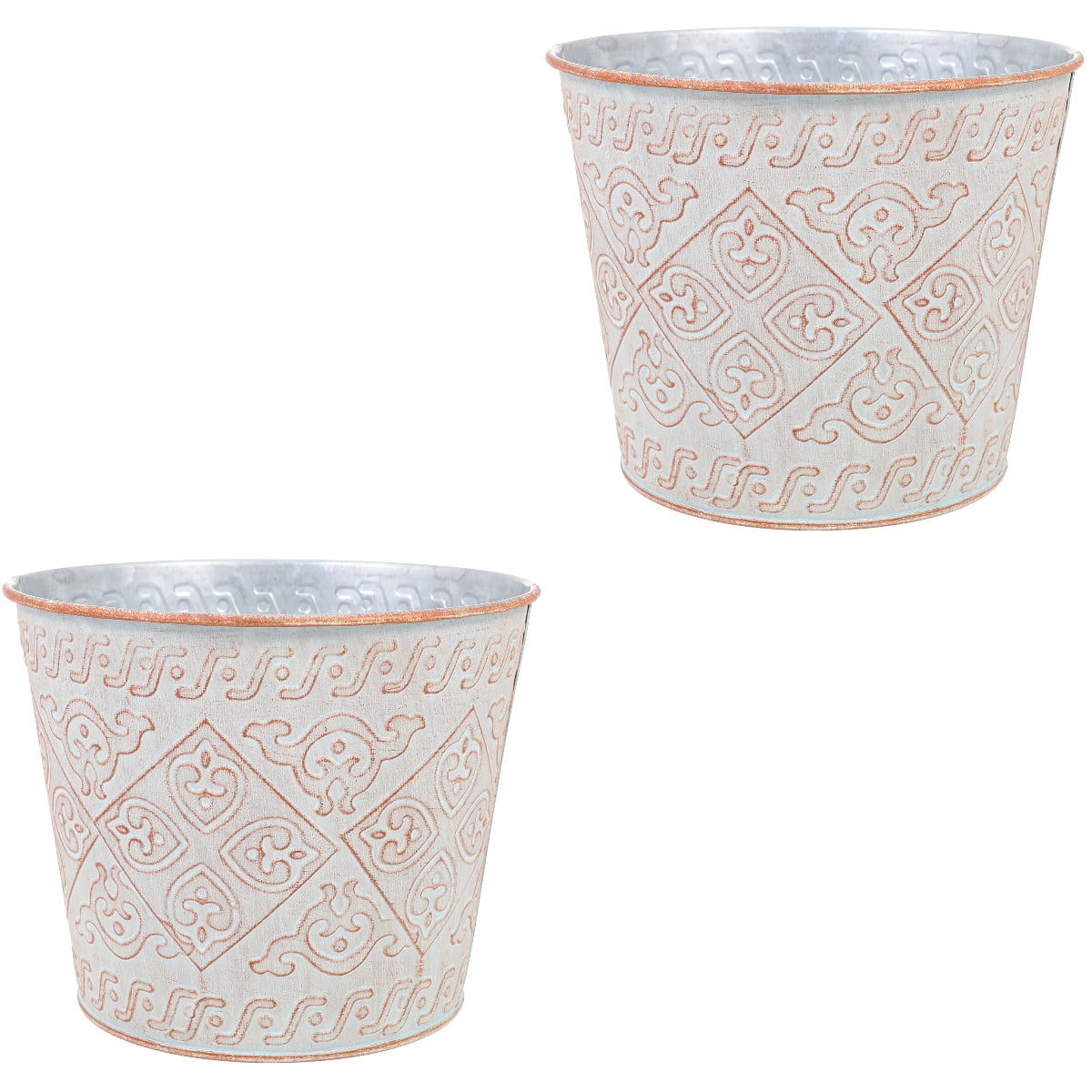 FRCOLOR 2pcs Iron Flower Pot Vintage Style Flower Pot Metal Planter ...