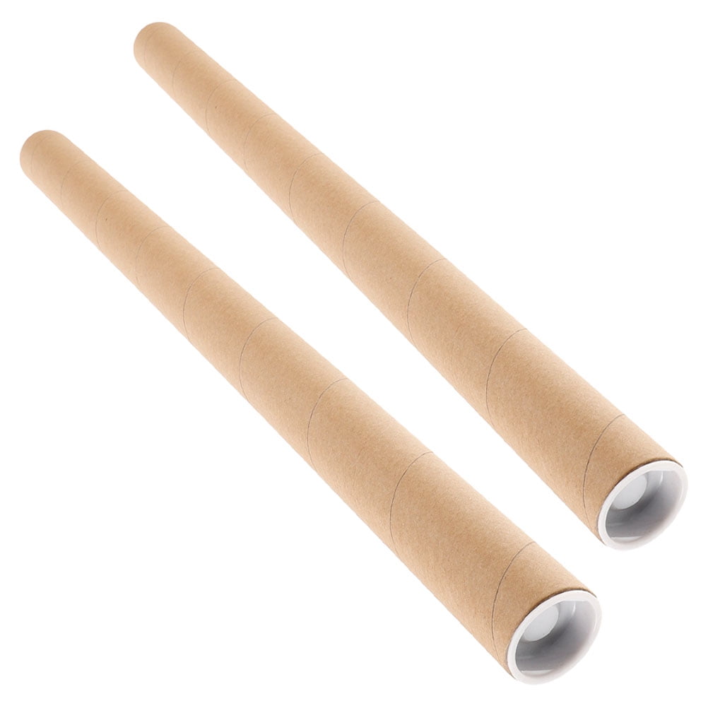 FRCOLOR 2pcs Kraft Poster Tubes with Caps Reinforced Cardboard Cylinder ...