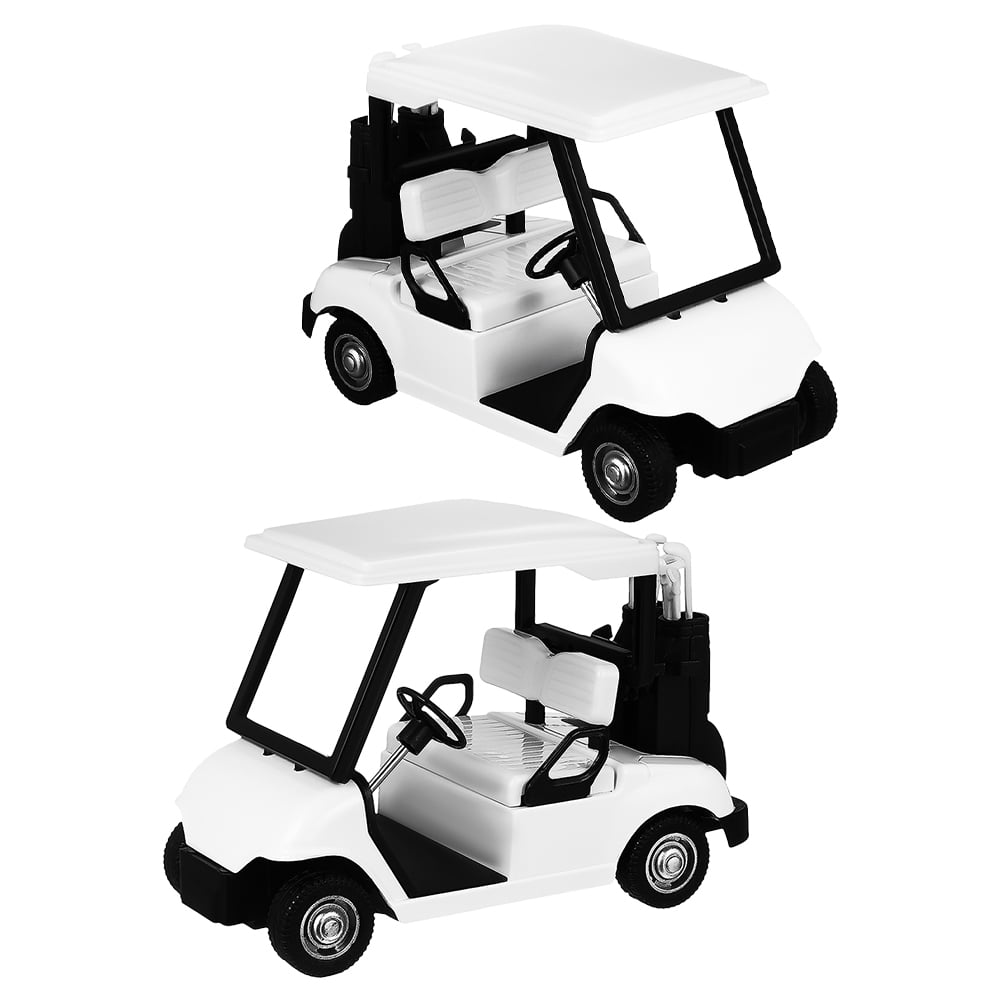 FRCOLOR 2pcs Mini Golf Cart Model Toy Pull Back Action Cart Props ...