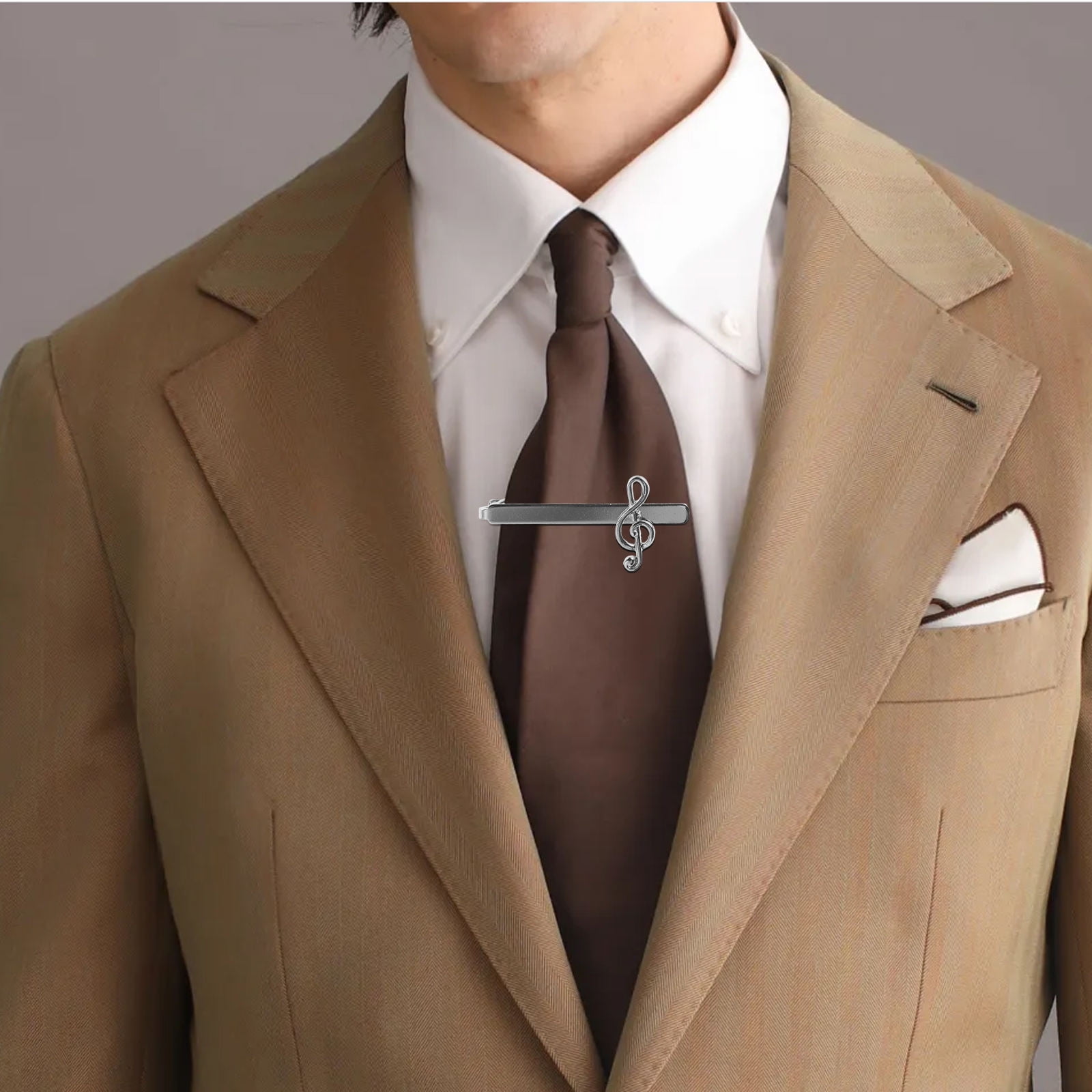 FRCOLOR 2pcs Musical Note Tie Clips Men Necktie Bar Birthday Anniversary Traditional Ties Pin ...