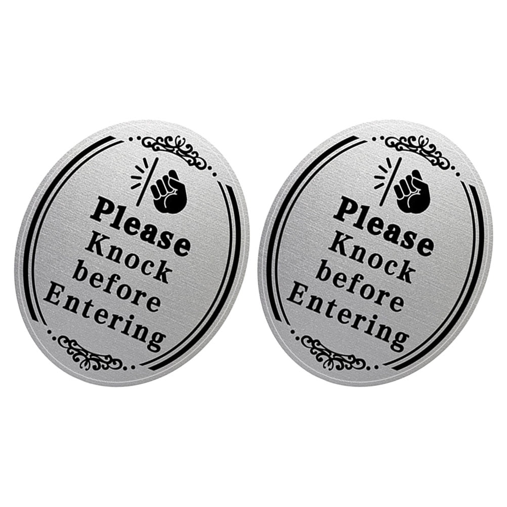 FRCOLOR 2pcs Please Knock Before Entering Room Door Signs Sticker Knock ...