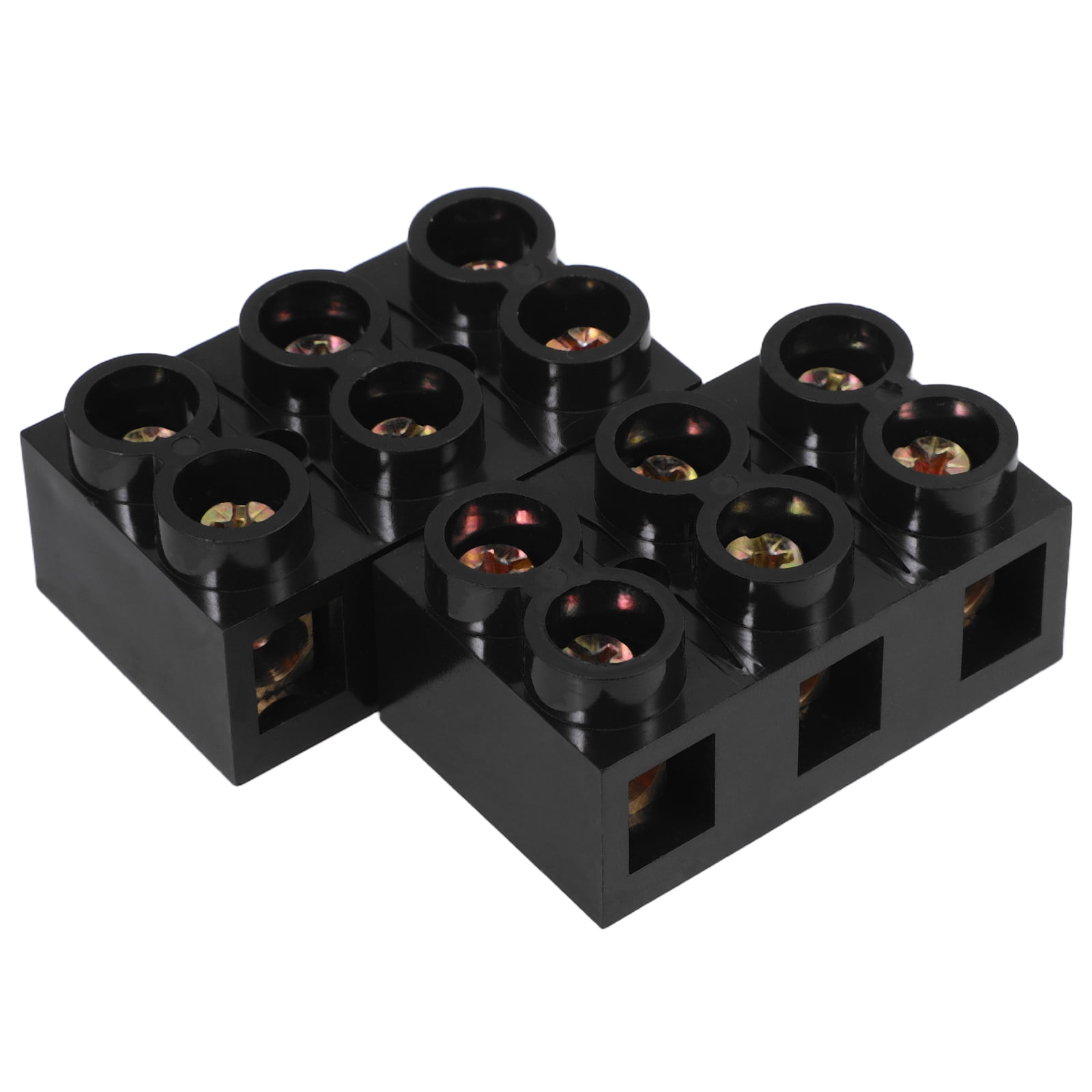 FRCOLOR 2pcs Pre-Insulated Dual Row Terminal Block 3 Position Screw ...