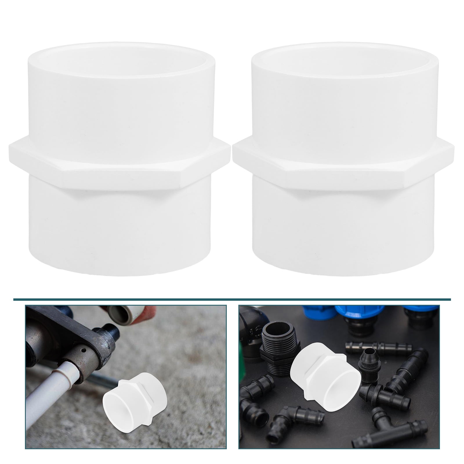 FRCOLOR 2pcs Pvc Pipe Fitting For Plumbing Pipe Pvc Adapter Pipe ...
