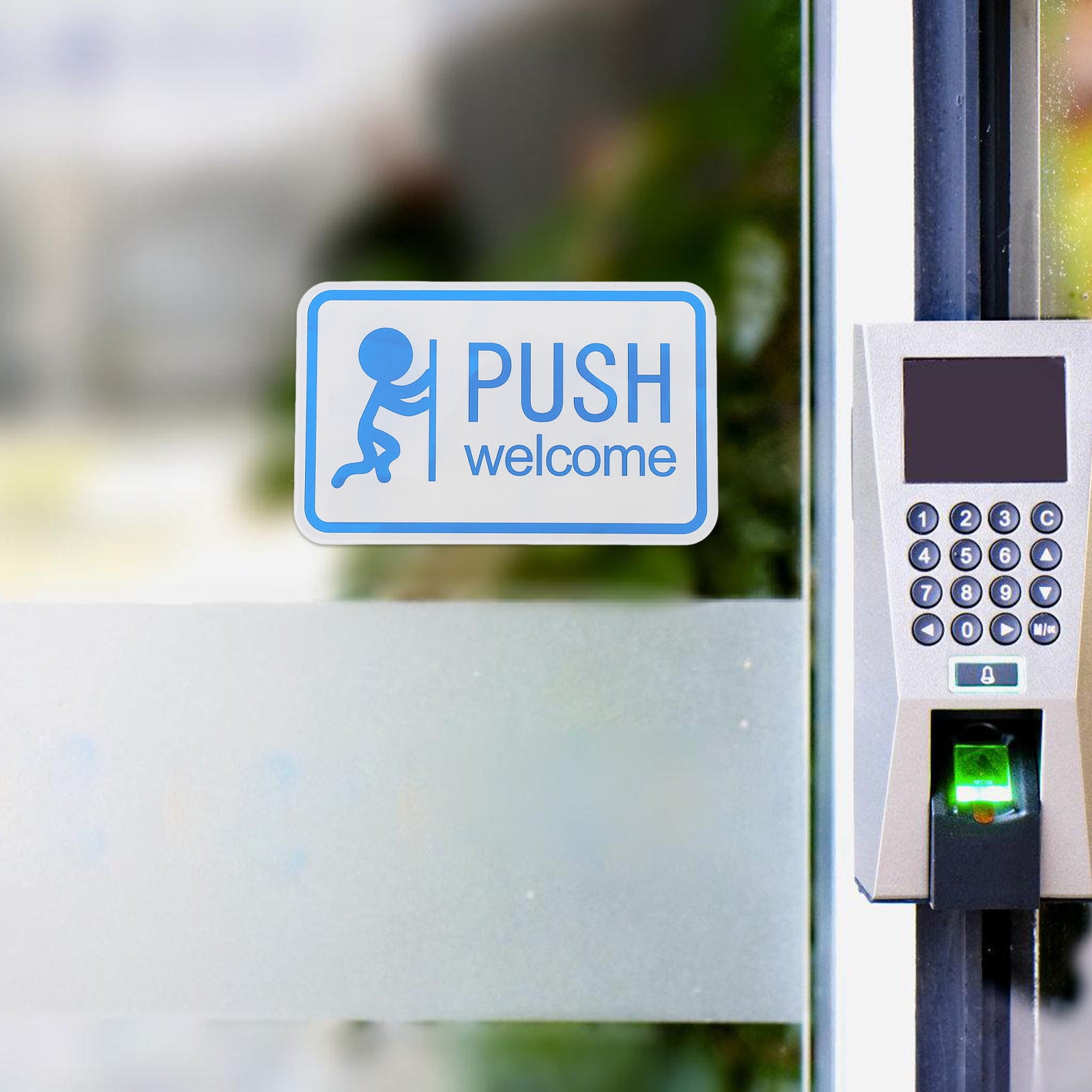 FRCOLOR 2pcs Self-Stick Push Pull Sign for Glass Doors Acrylic Door ...