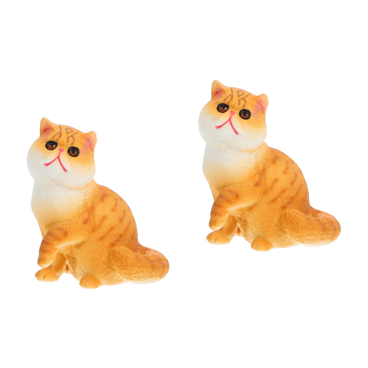 FRCOLOR 2pcs Simulation Realistic Cat Model Cat Figurine Lifelike ...