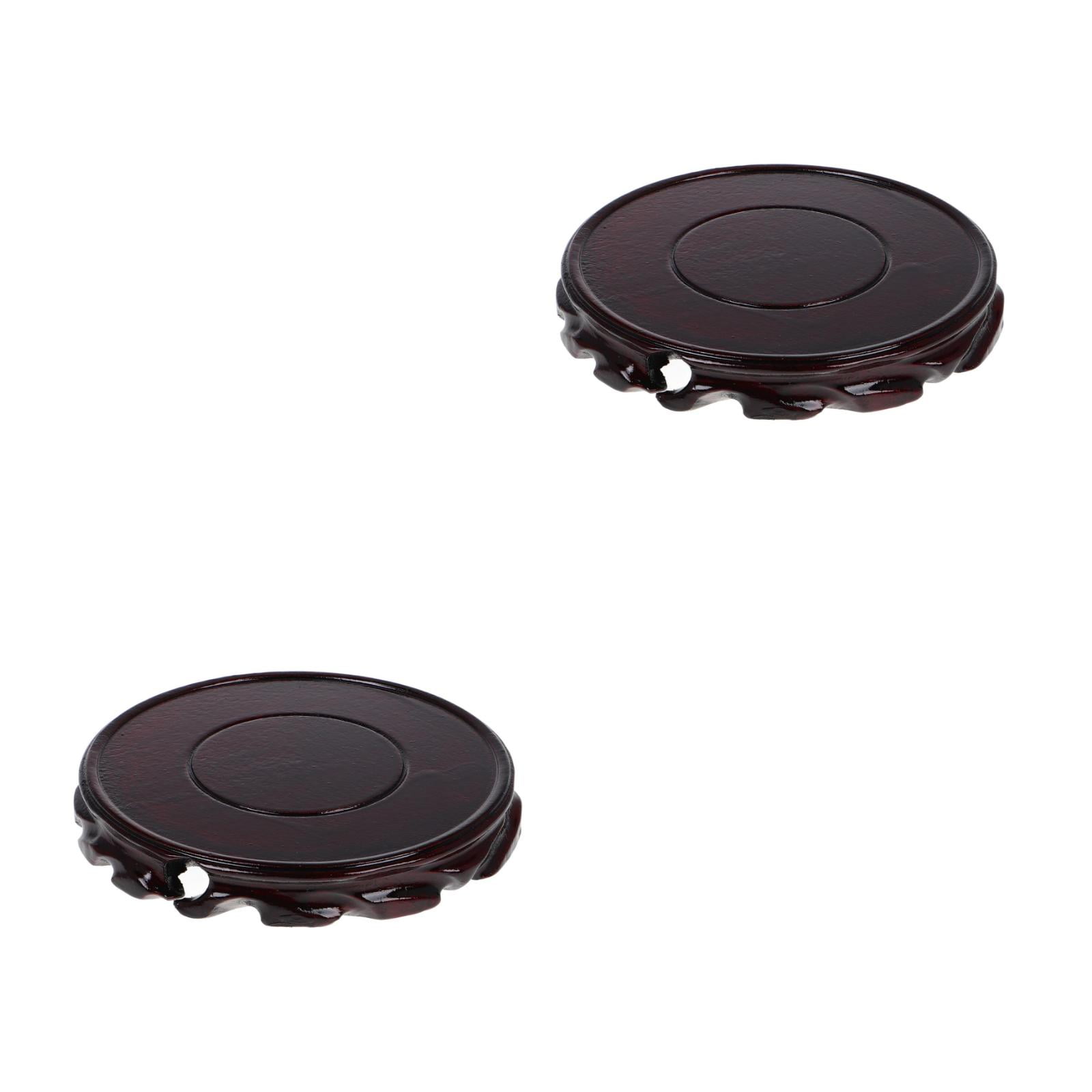 FRCOLOR 2pcs Small Round Vase Stand Crafts Display Base Wooden Stand ...
