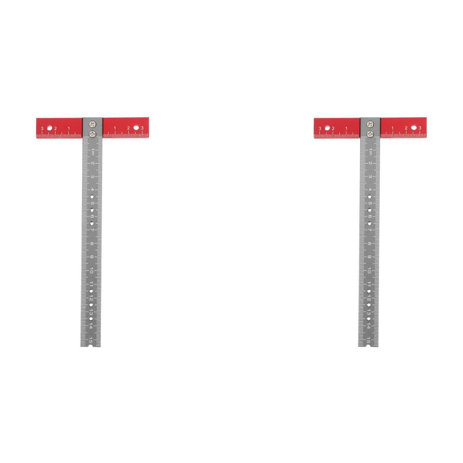 FRCOLOR 2pcs T Ruler Measuring Ruler Aluminum Alloy Ruler Precision ...