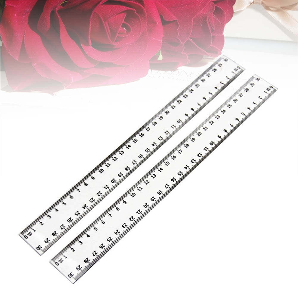 FRCOLOR 2pcs Transparent Plastic Straight Ruler Student Drawing ...