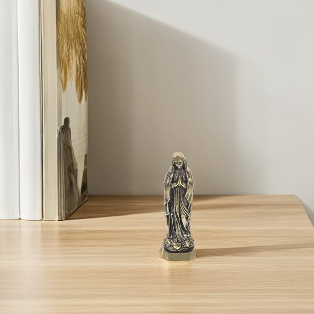 FRCOLOR 2pcs Virgin Mary Figures Mini Brass Virgin Mary Statues ...