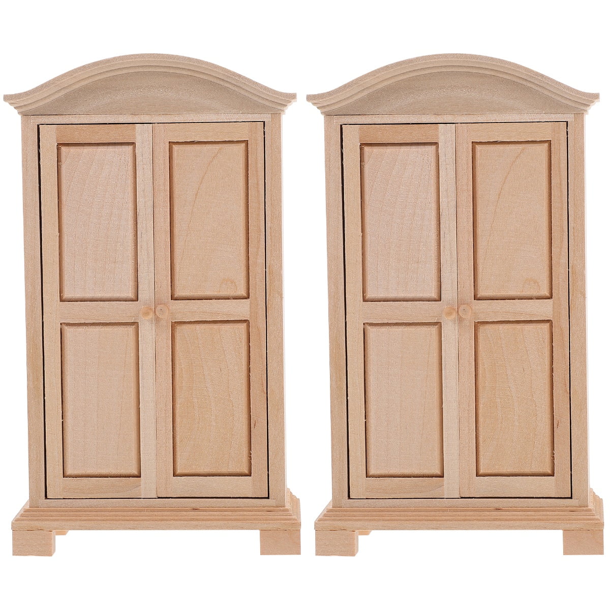 FRCOLOR 2pcs Wood Mini Wardrobe Dollhouse Miniature Closet Model Doll ...