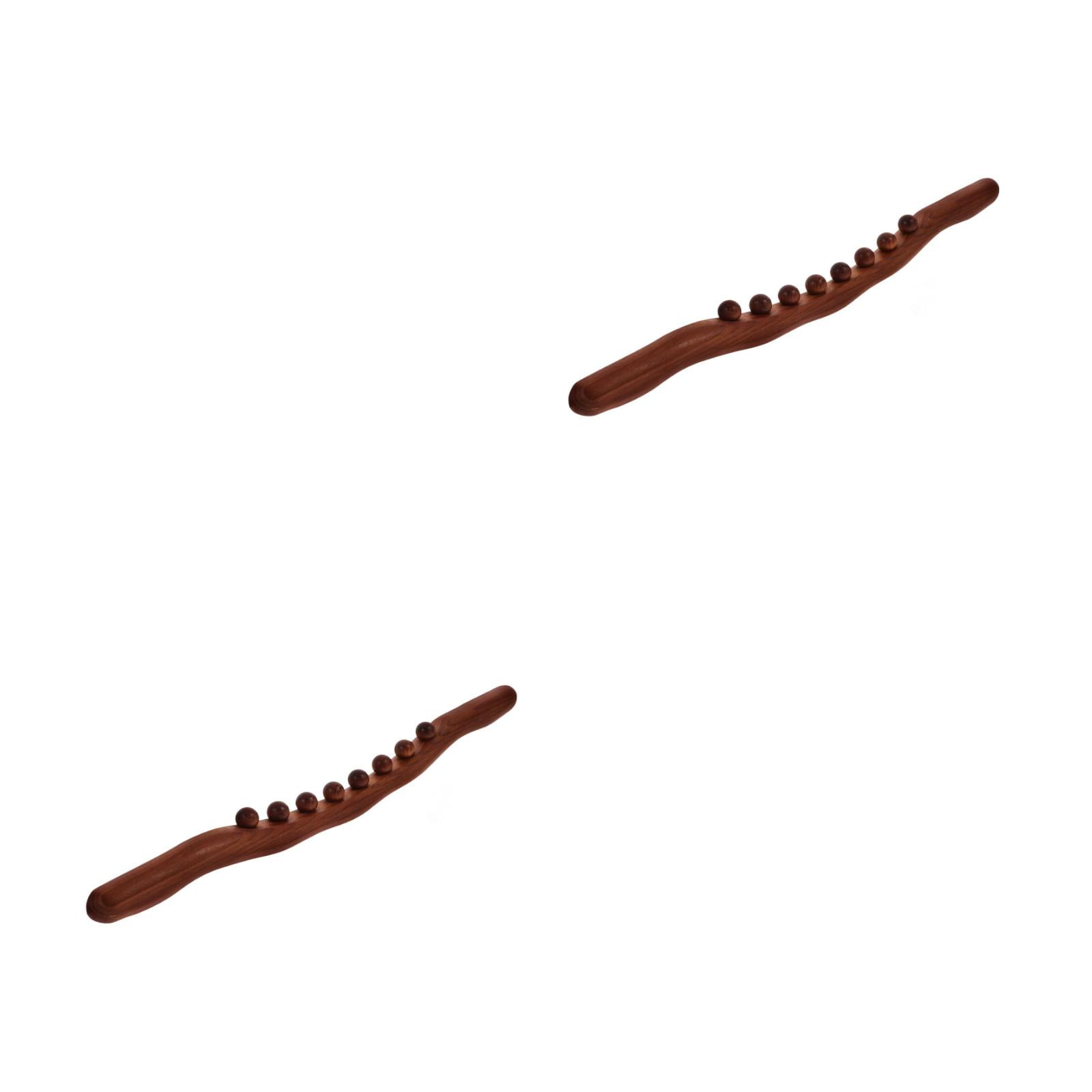 FRCOLOR 2pcs Wooden Massage Stick Full Body Gua Sha Tool 8 Beads Muscle ...