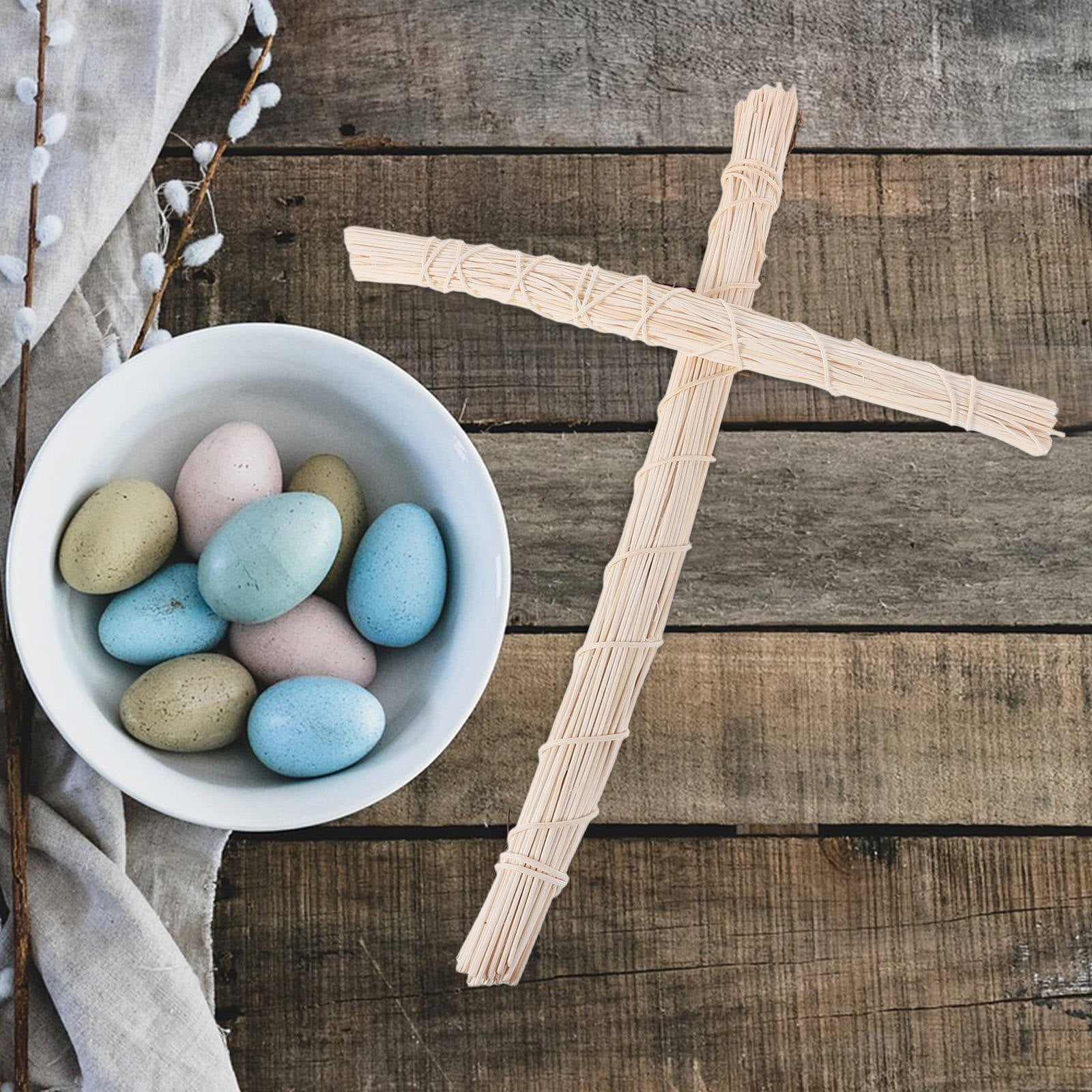 FRCOLOR 2pcs Woven Rattan Crosses Diy Rattan Cross Craft For Easter ...