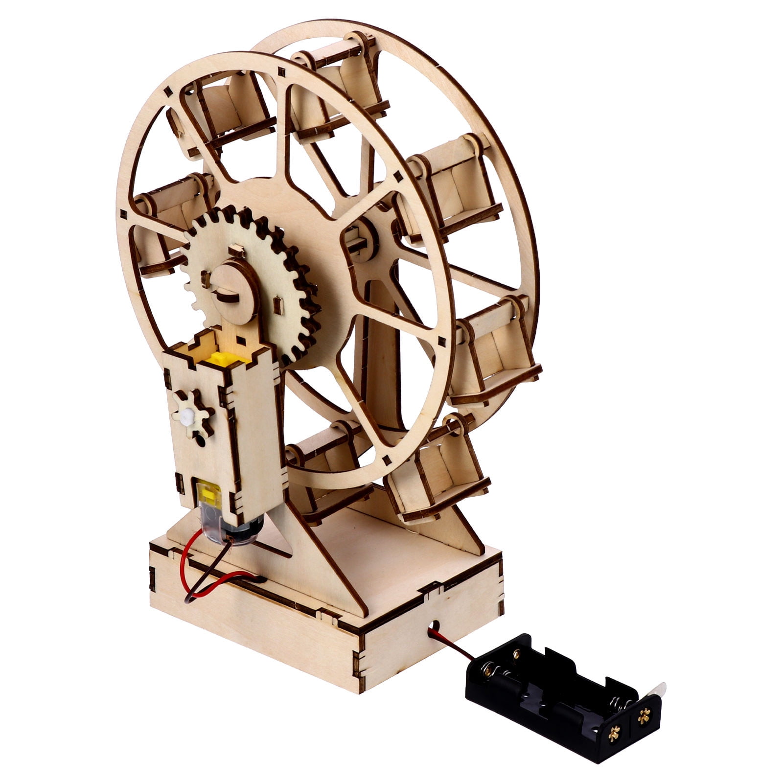 ELAYARD Wooden Round Ferris Wheel Model Assemble Without Glue For Kids ...
