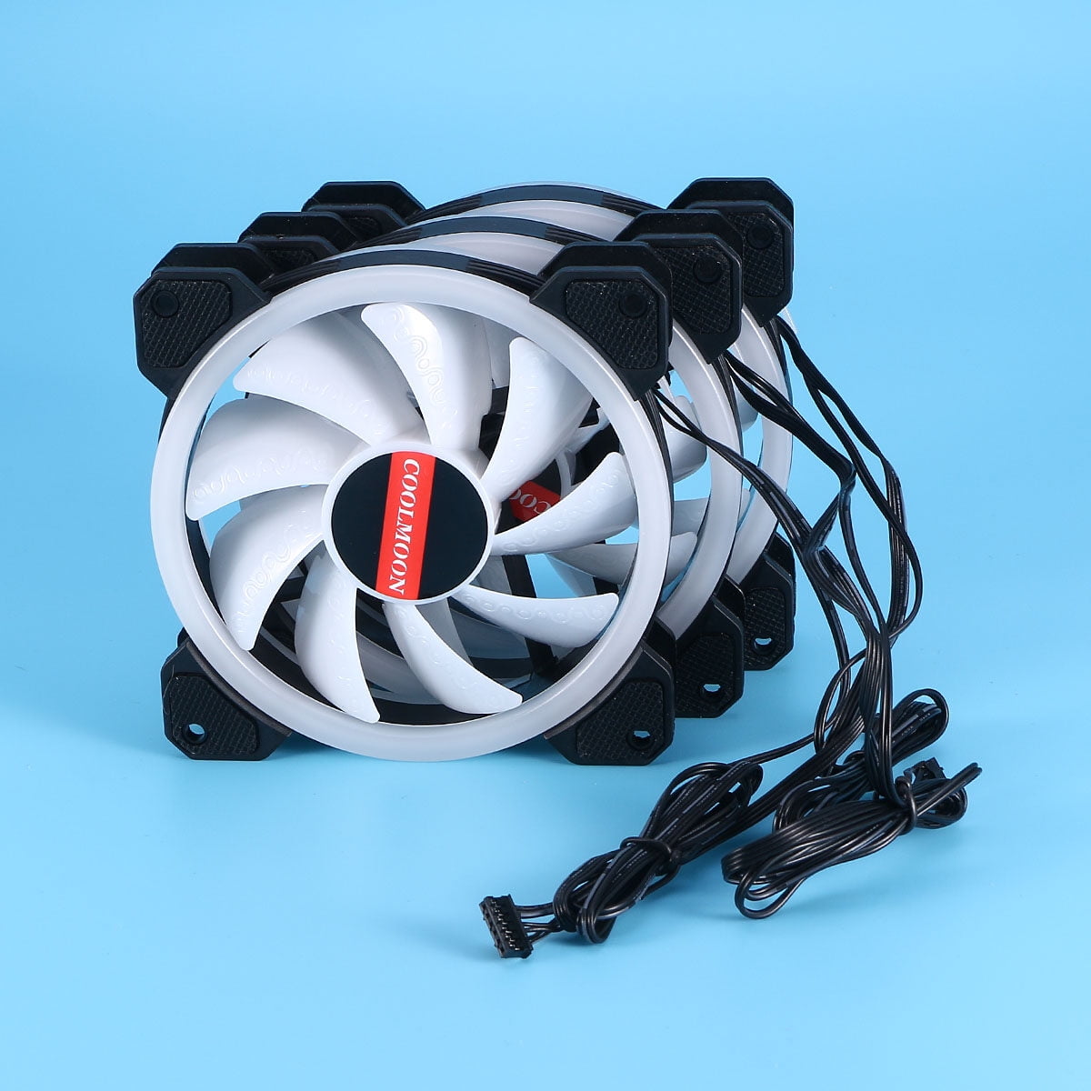 FRCOLOR 3 Fans Computer Case Fan RGB Colorful PC CPU Cooling Fan Cooler ...