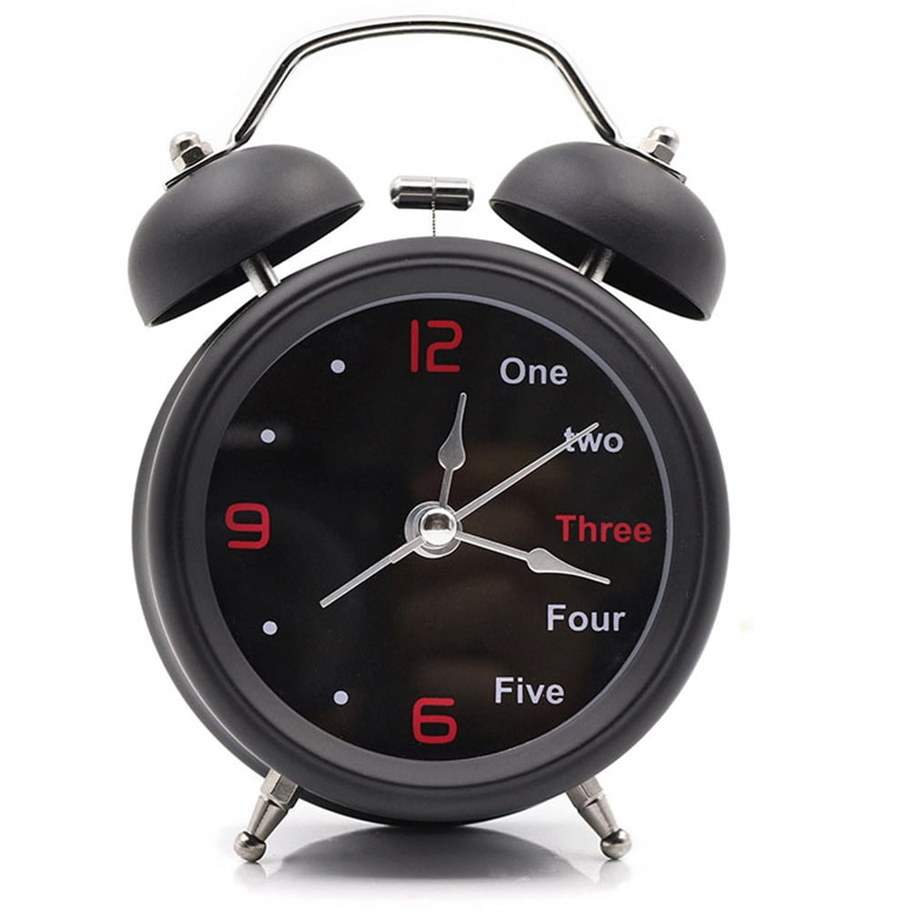 FRCOLOR 3 -Inch Windup Weird Knocking Bell Alarm Clock Heavy Sleeper ...