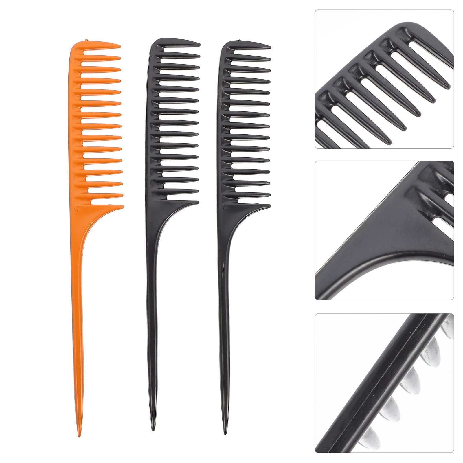 FRCOLOR 3 PCS Haircutting Comb Barber Pintail Comb Wide Teeth Hair ...
