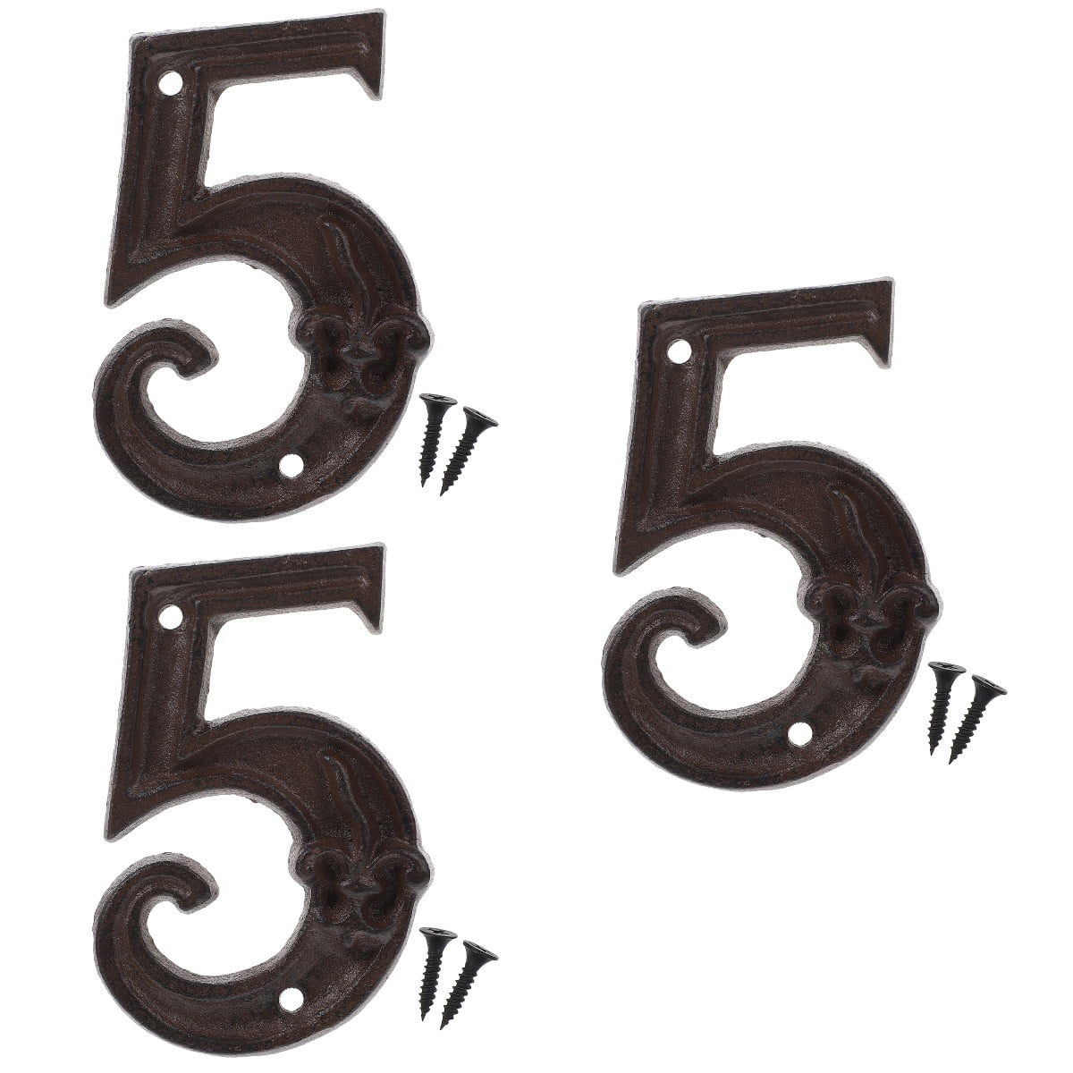 FRCOLOR 3 Pack Cast Ironmetaldigital Modern Address House Numbers for ...