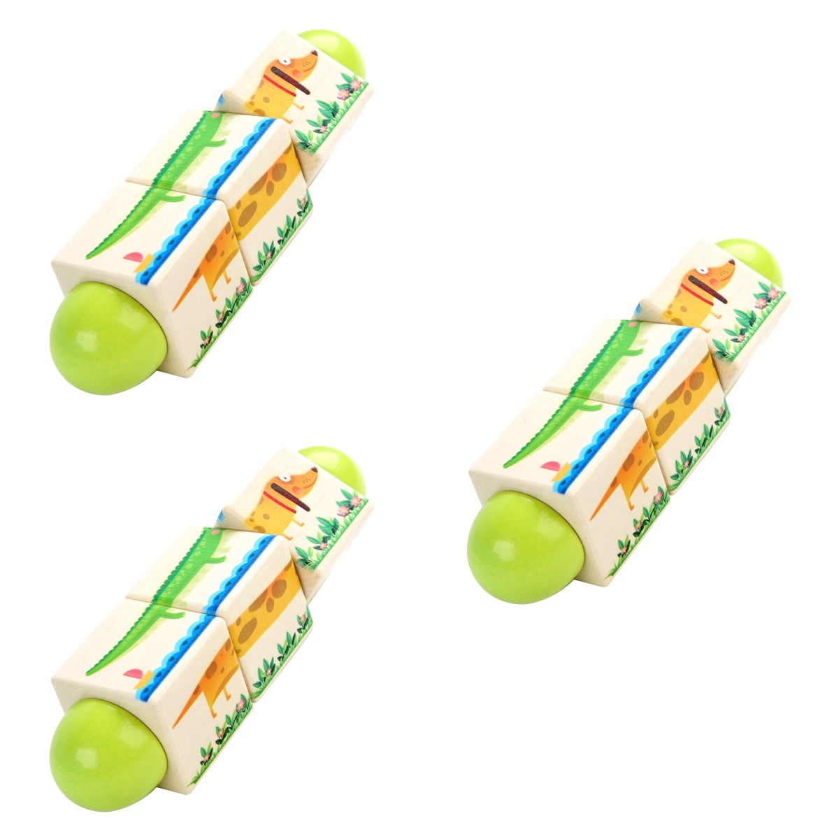 FRCOLOR 3 Pack Wooden Block Multi-purpose Toy Chic Puzzle Child ...