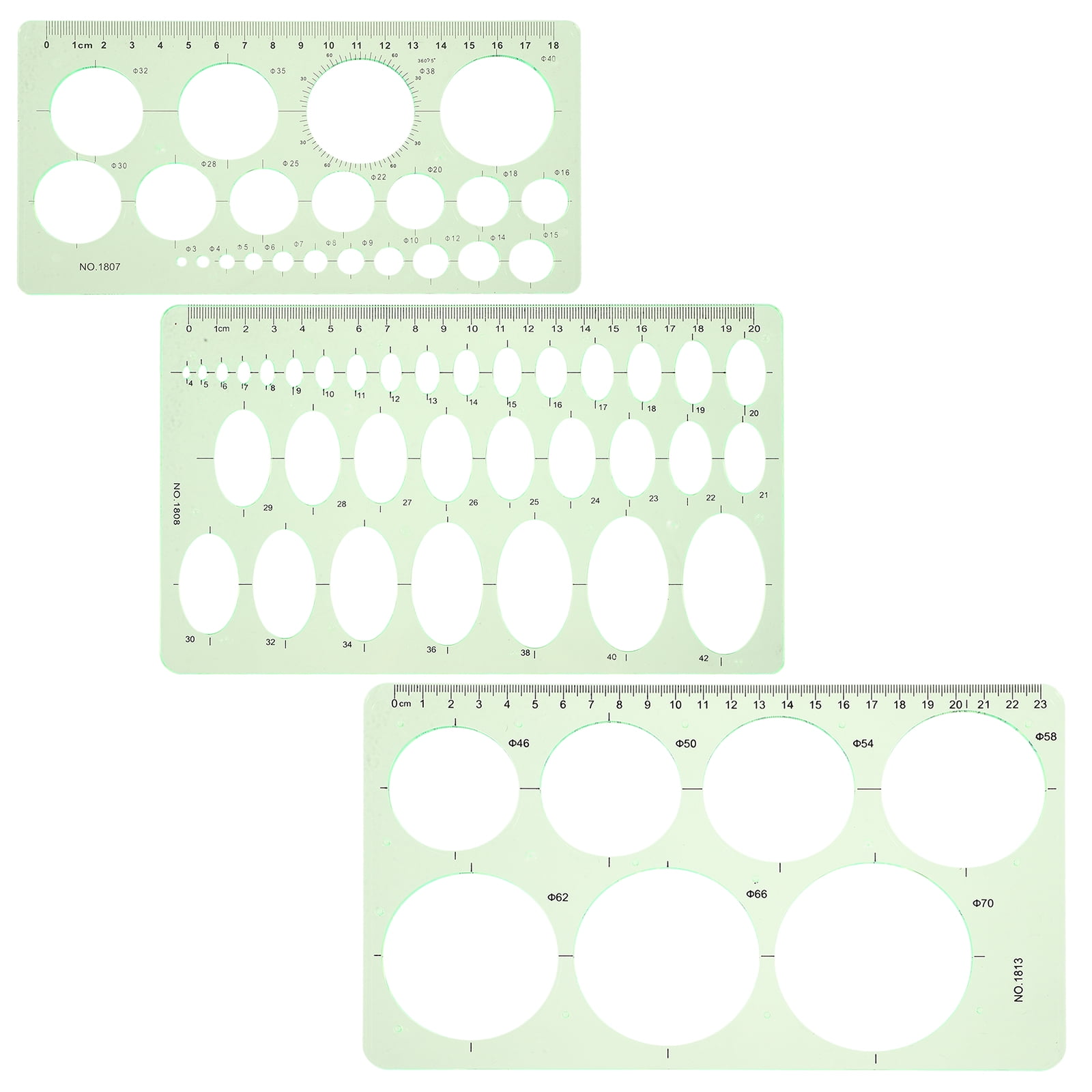 FRCOLOR 3 Pcs Helix Circle Ruler Ellipse Template Student - Walmart.com