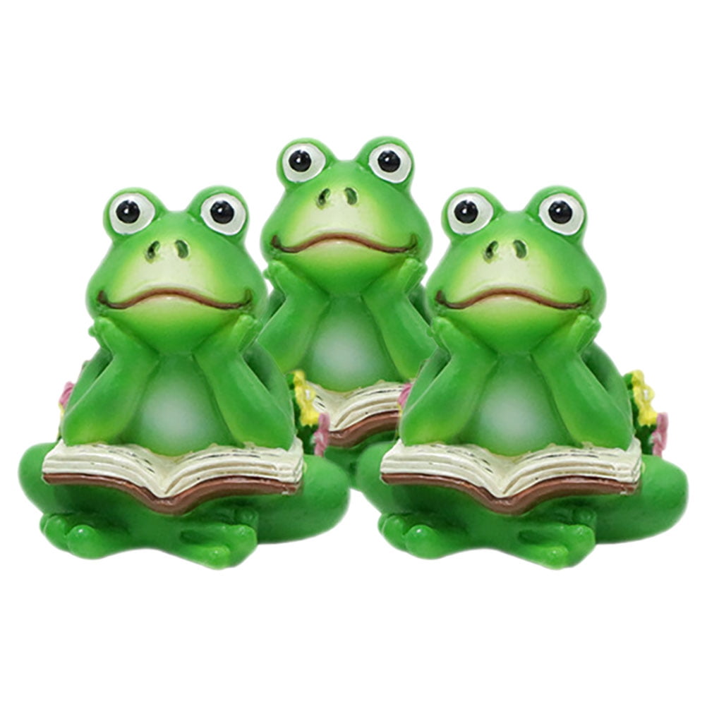 FRCOLOR 3 Pcs Miniature Frog Figurines Planter Decor Cute Flower Pot ...